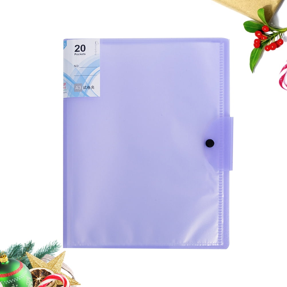 WHAMVOX 20 Pages Transparent File Folder Examination Paper Storage Clip ...