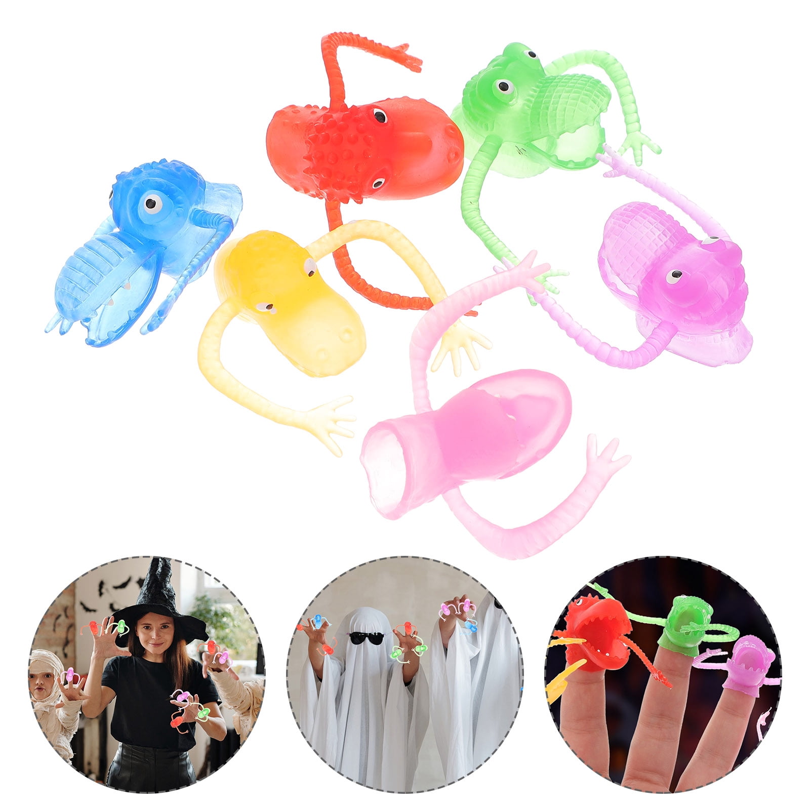 SEWCHICS Finger Puppets Dinosaur Shape Assorted Color Children School ...