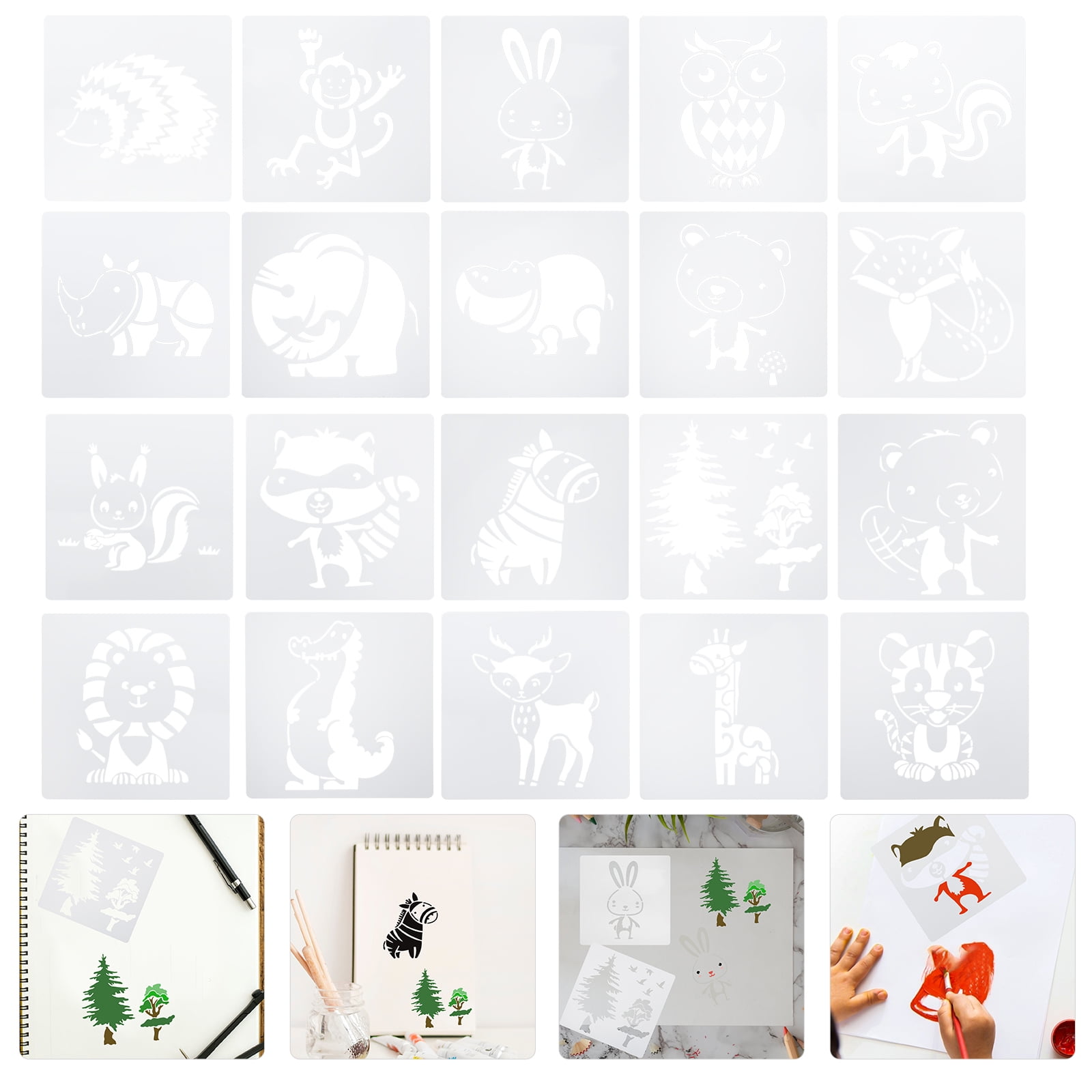 WHAMVOX 20 Pcs Kids Cartoon Drawing Template Painting Templates Child ...