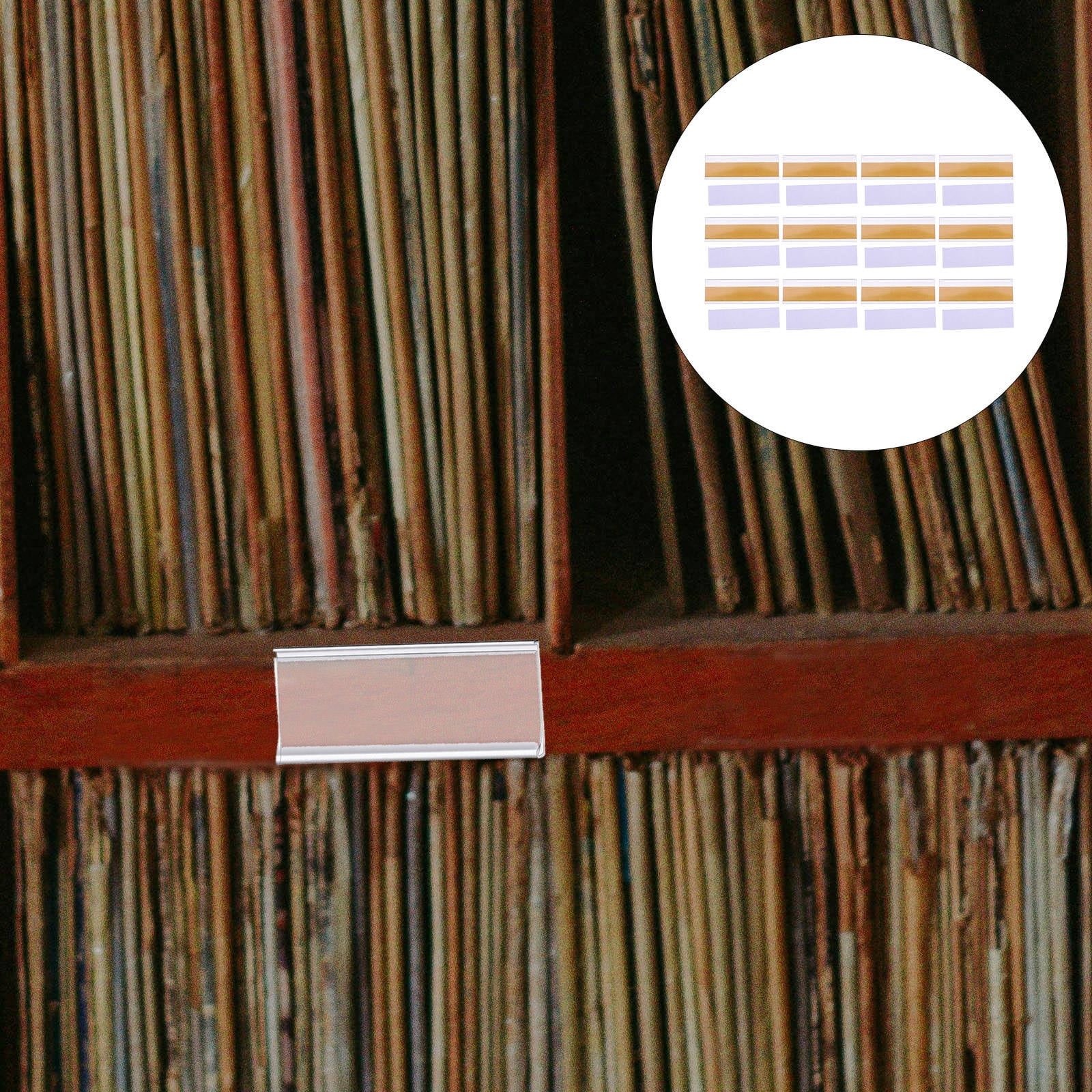 WHAMVOX 20 Pcs Labeling Strips Library Shelf Labels Office Transparent ...