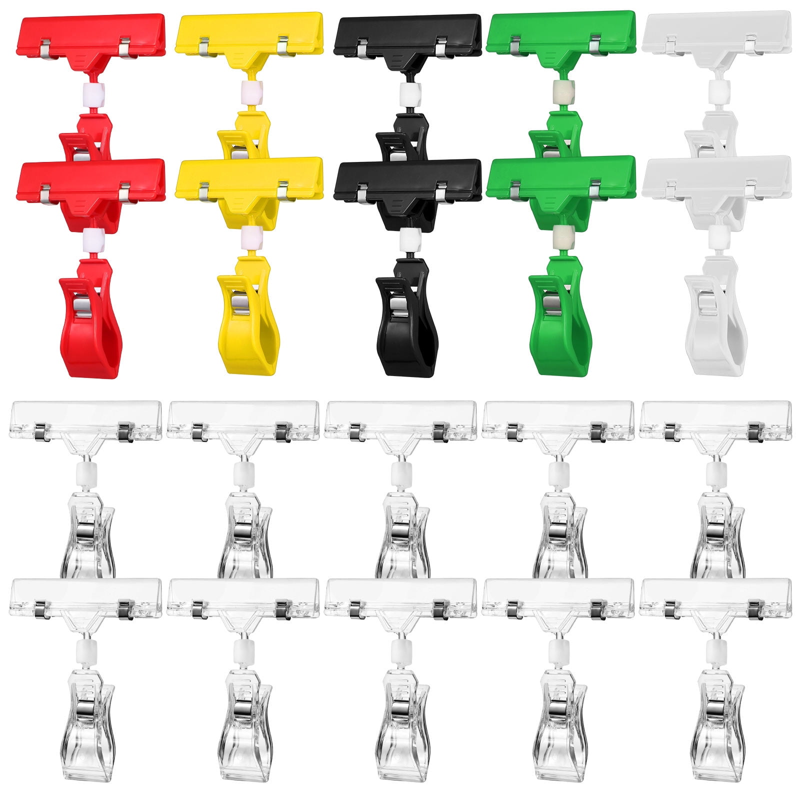 WHAMVOX 20 Pcs Merchandise Clips Retail Display Prices Holder Double ...