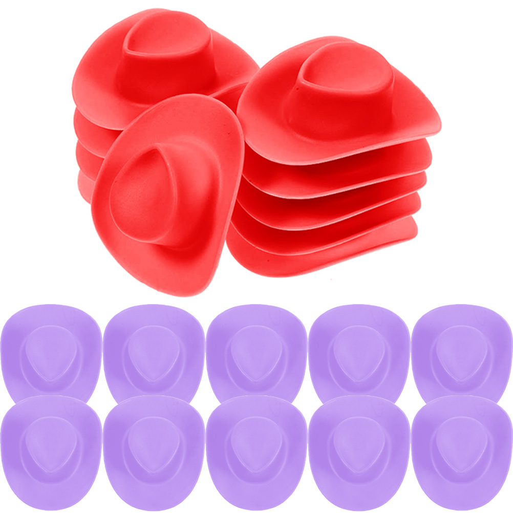 WHAMVOX 20 Pcs Mini Western Cowboy Hat Dollhouse Accessories Top Party ...