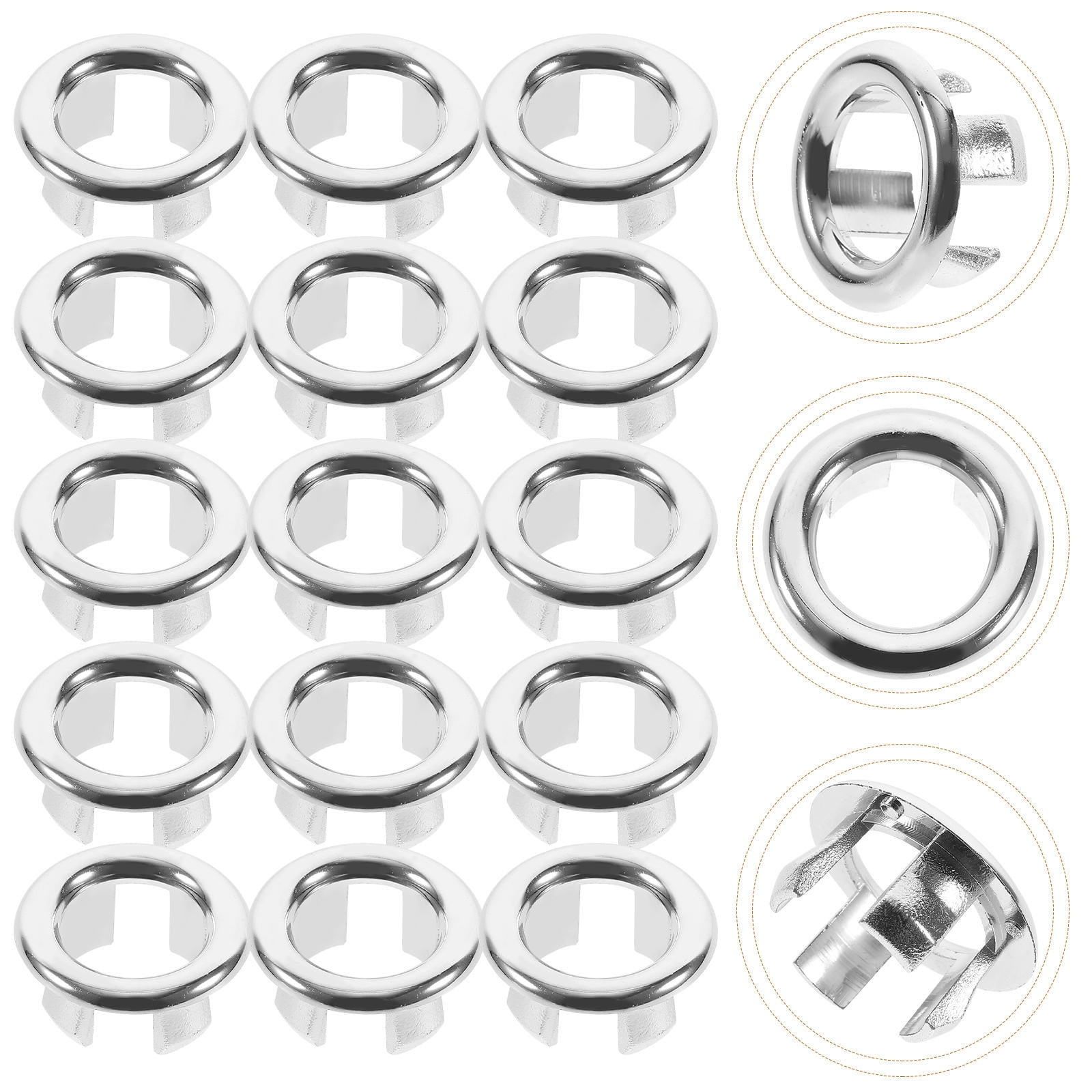 WHAMVOX 20 Pcs Overflow Rings Bathroom Kitchen Sink Basin Trim ...