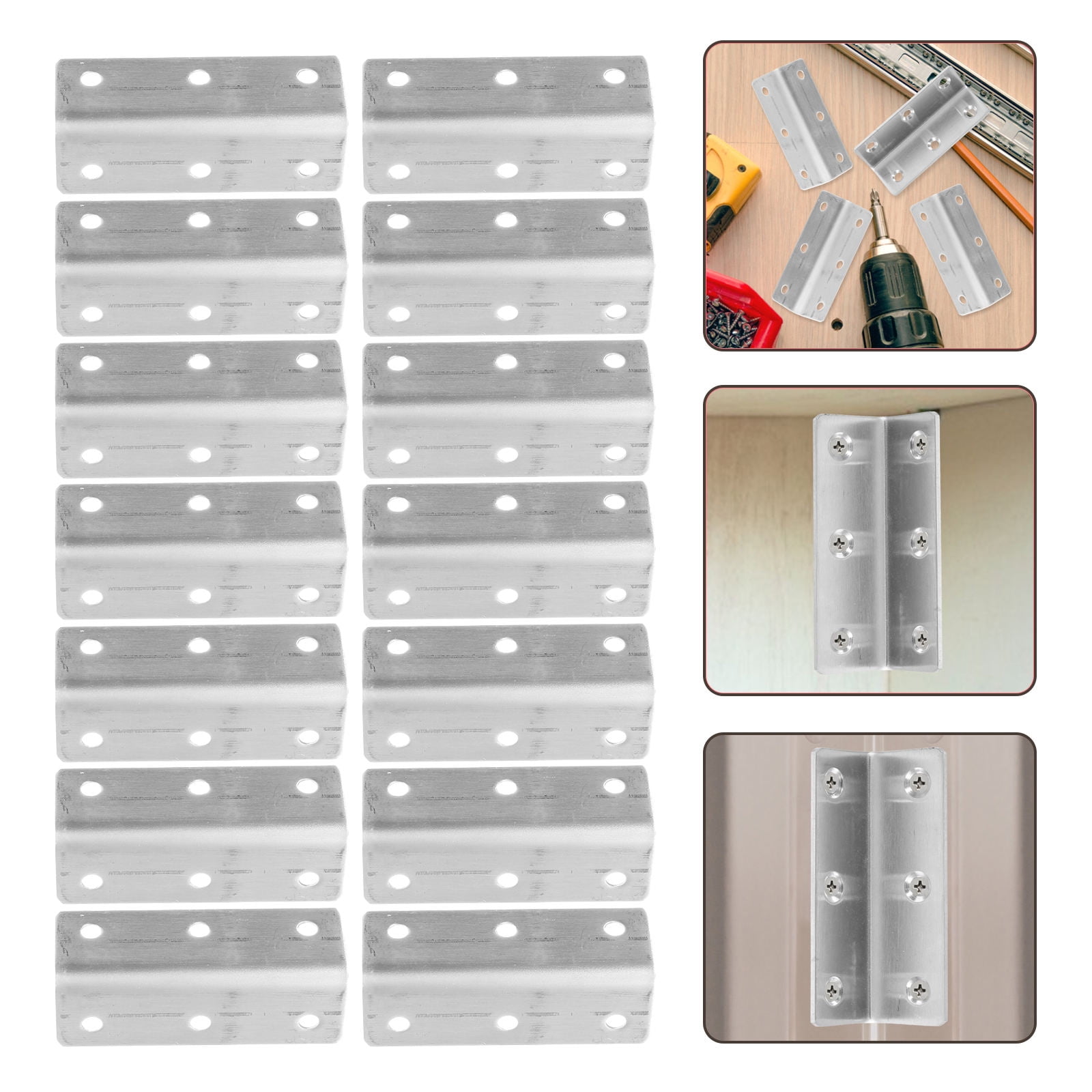 WHAMVOX 20 Pcs Straight Simple Structure Brackets Practical Corner ...