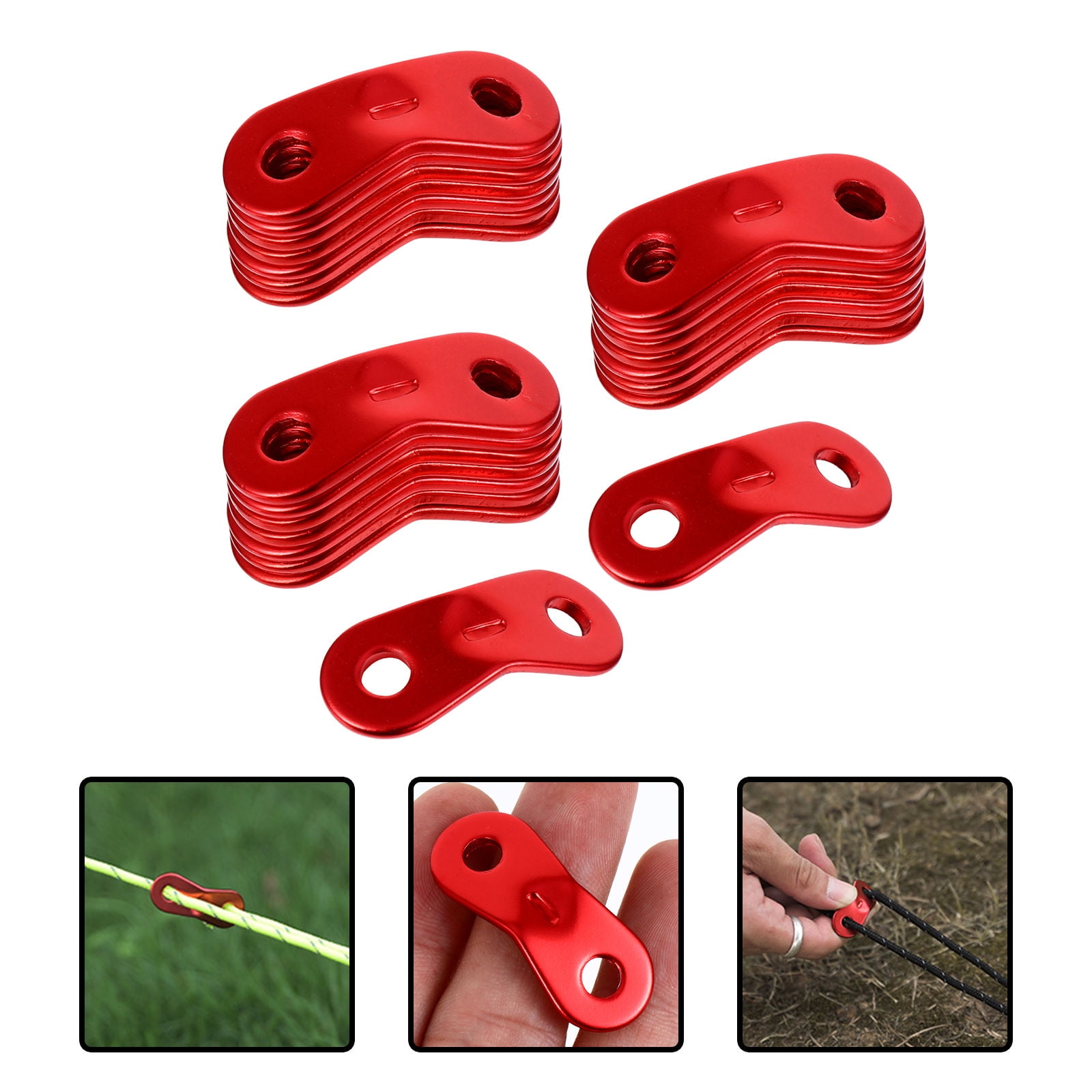 WHAMVOX 20 Pcs Tent Guy Line Wind Rope Buckle Tarp String Tensioner ...