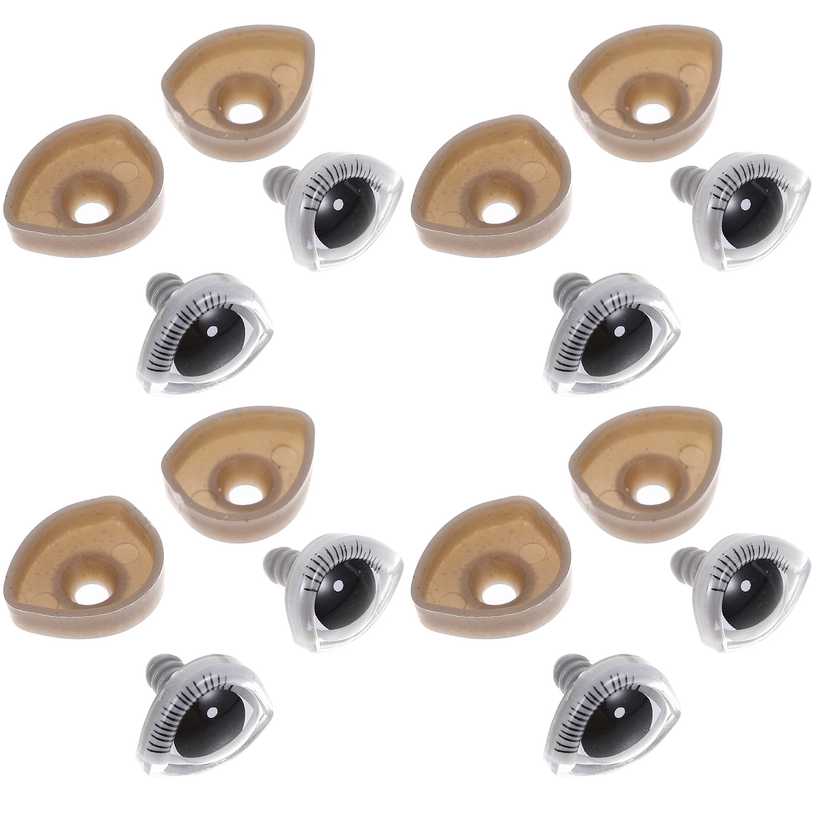 WHAMVOX 20 Pcs for Toy Making Stuffed Eyes Crochet Animals Light Brown ...
