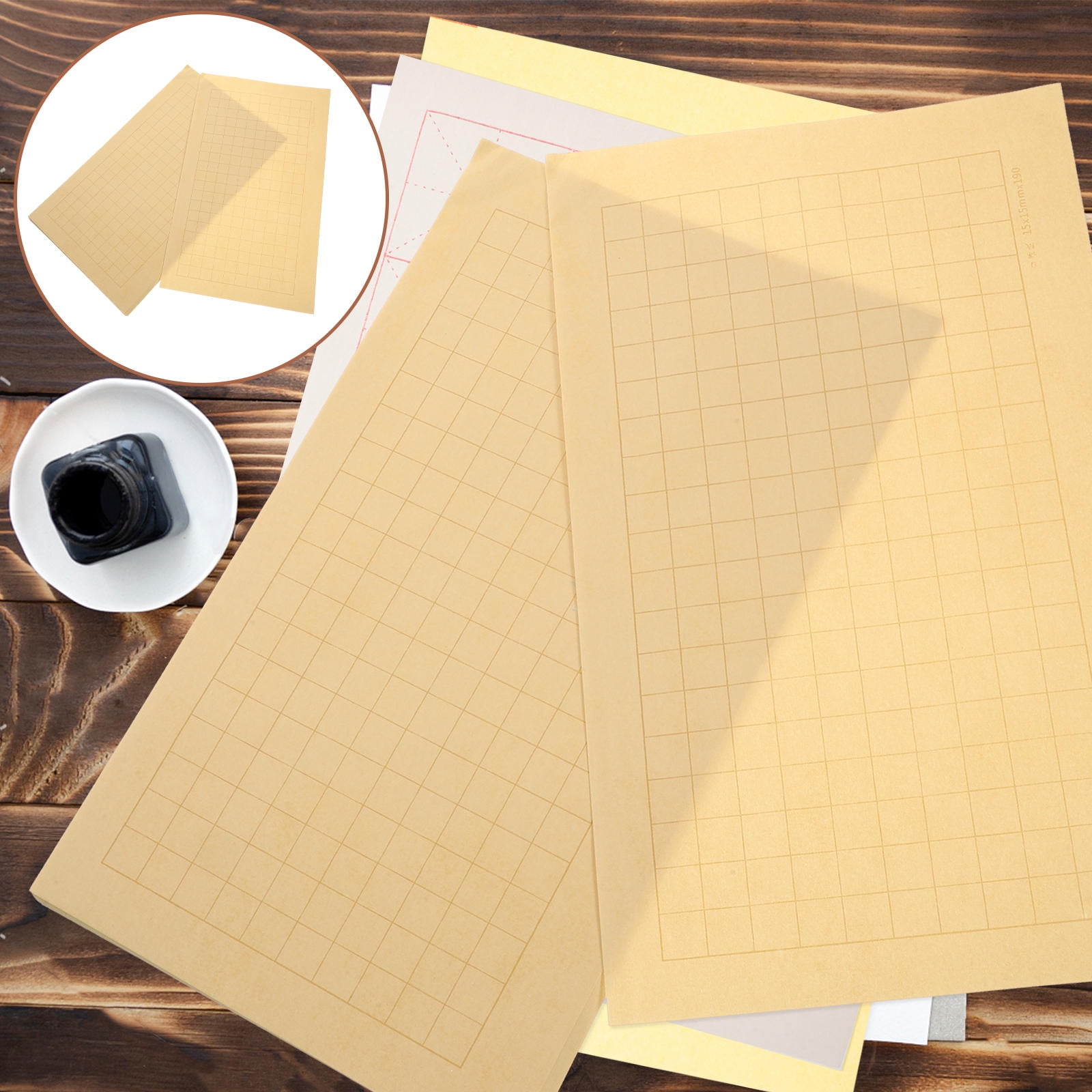 WHAMVOX 20 Sheets Paper for Writing Checkered Rice Paper 33.00X20.00X0 ...