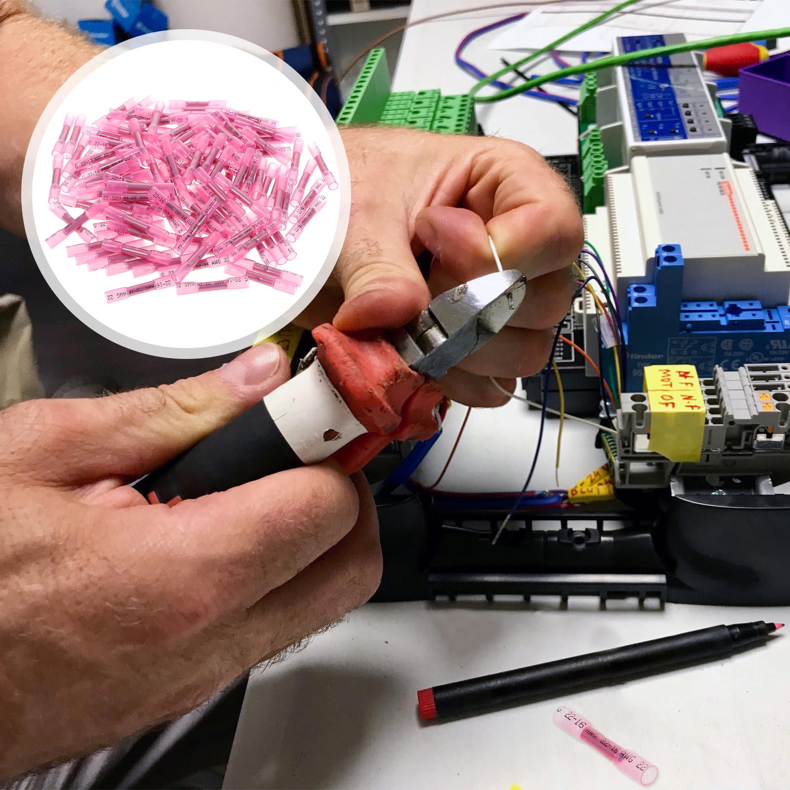 WHAMVOX 200 Pcs Heat-shrink Terminal Connector with Solder Crimp ...