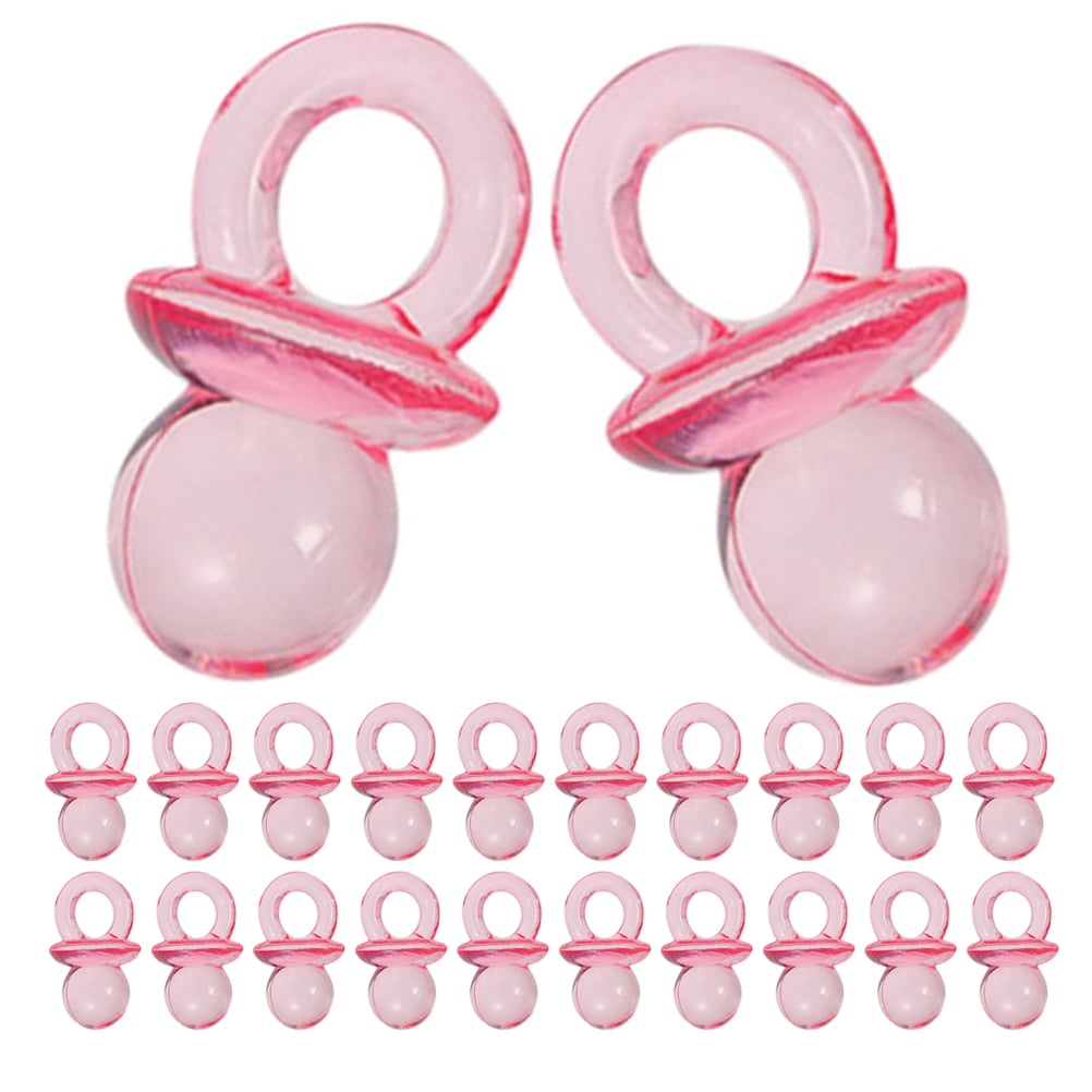 WHAMVOX 200Pcs Pink Mini Acrylic Pacifiers for Baby Shower Favors and ...