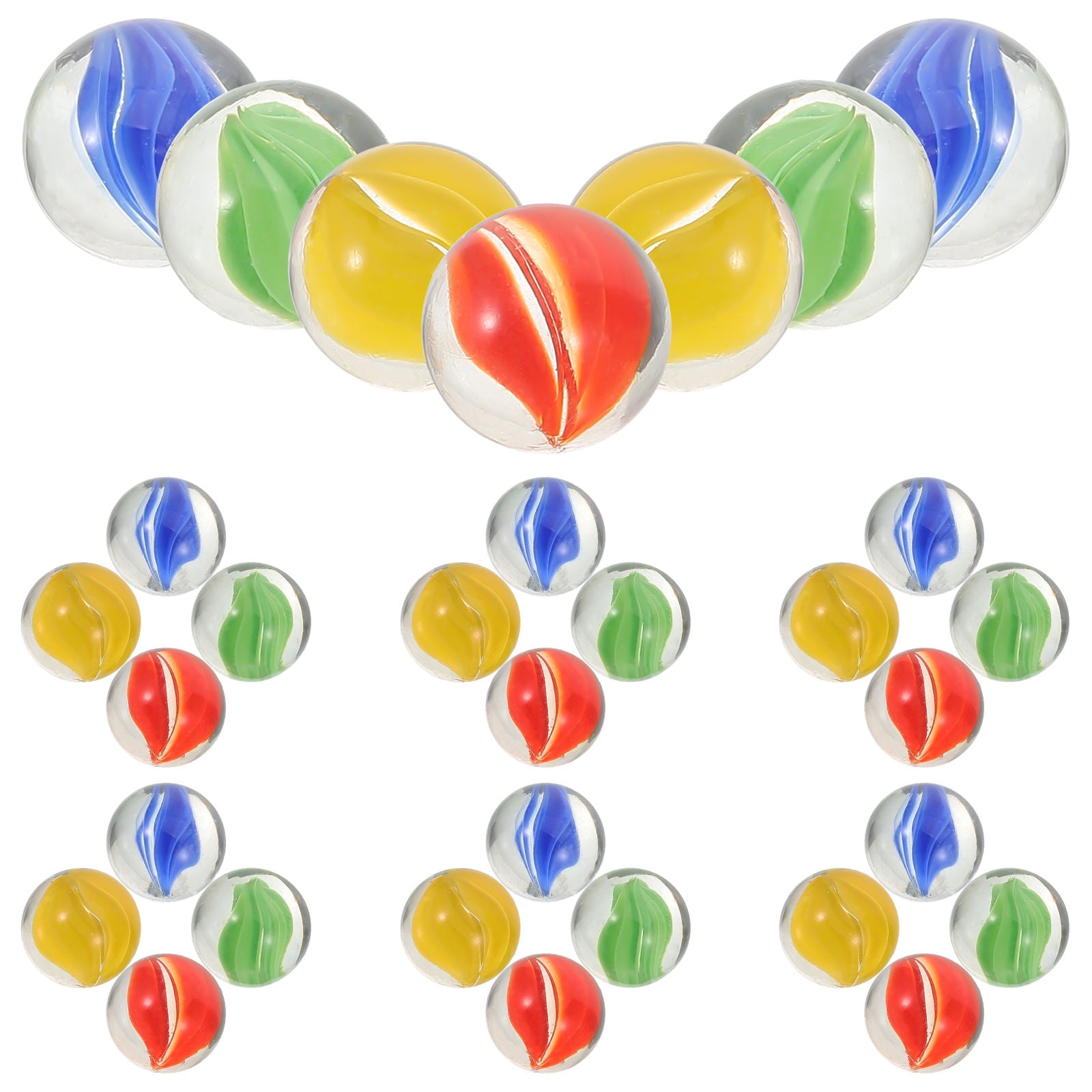 WHAMVOX 200Pcs Round Marble for Butterfly Feeder Tray Colored Glass ...