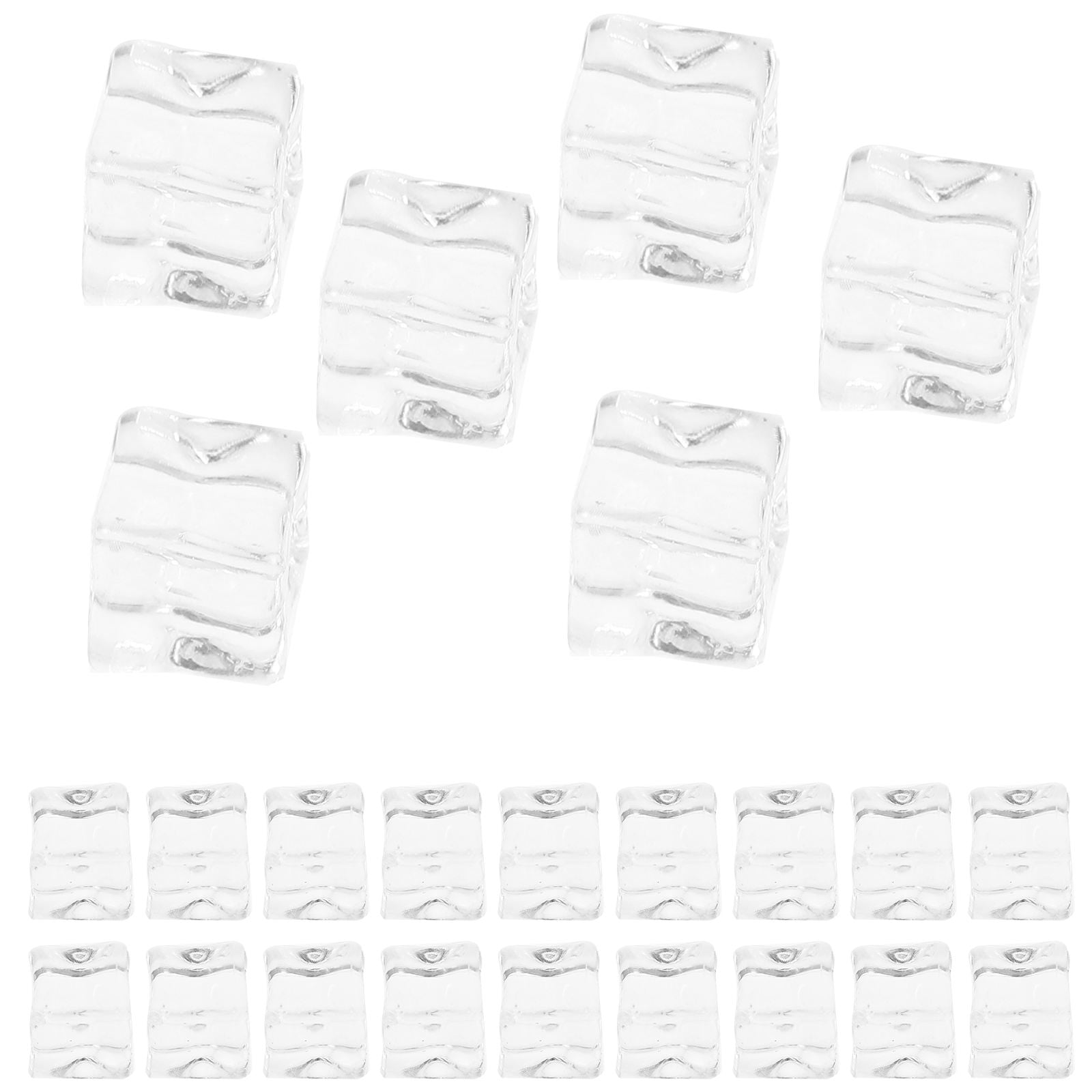 WHAMVOX 200Pcs Simulated Ice Cubes Transparent Square Non Melting ...
