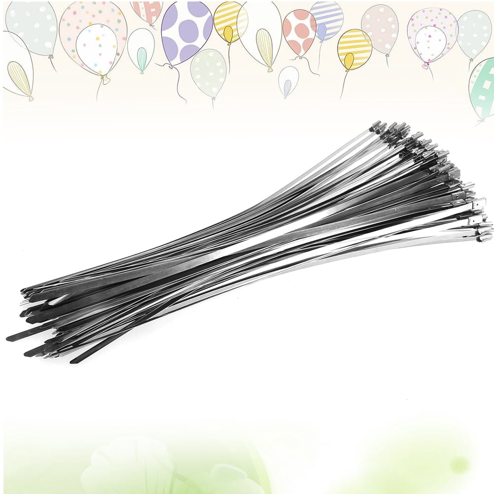 WHAMVOX 200pcs Self-Locking Stainless Steel Metal Cable Ties Exhaust ...