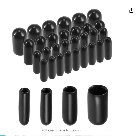 WHAMVOX 200pcs Vinyl Screw Thread Protectors Round End Cap Cover Screw ...