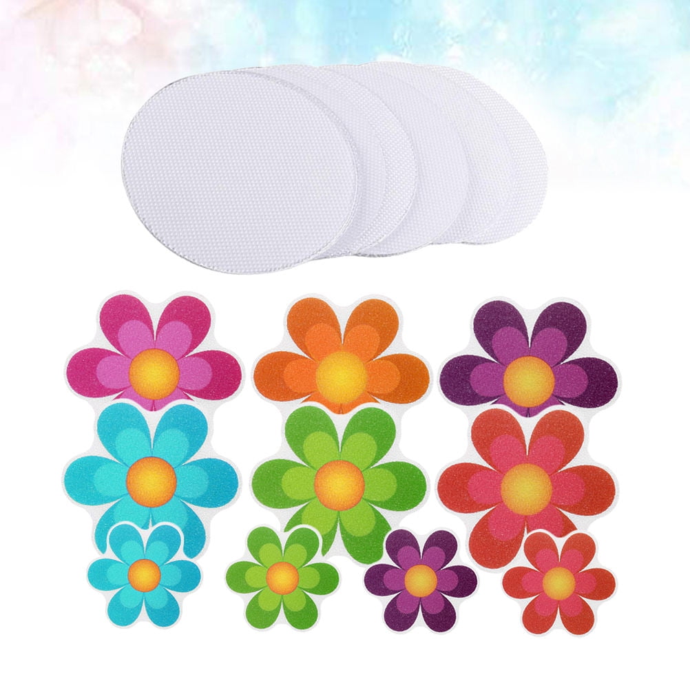 WHAMVOX 20PCS Colorful Flower Rubber Stickers Round Adhesive Cartoon ...