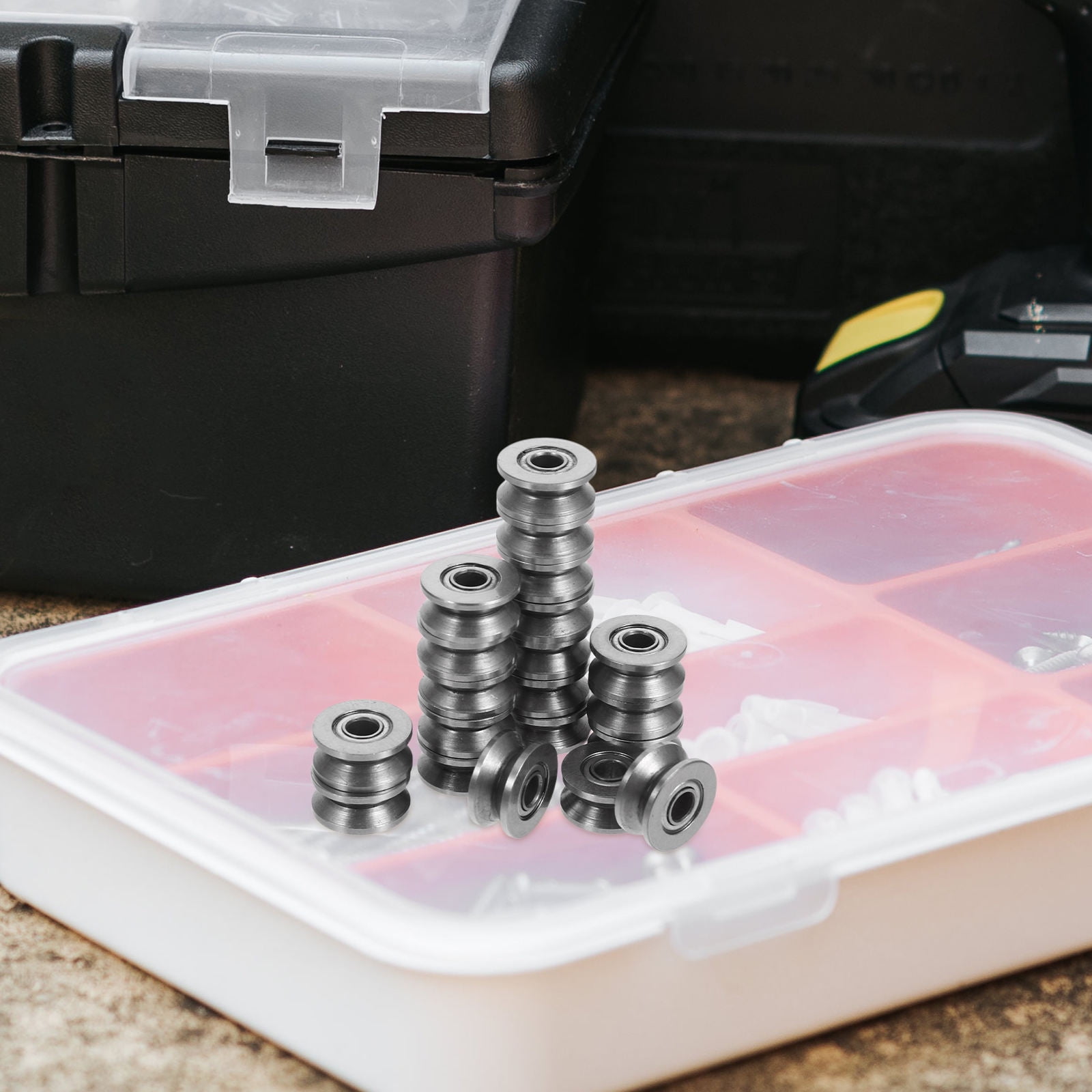 WHAMVOX 20PCS Miniature Steel Metal V Pulley Rail Ball Bearing ...