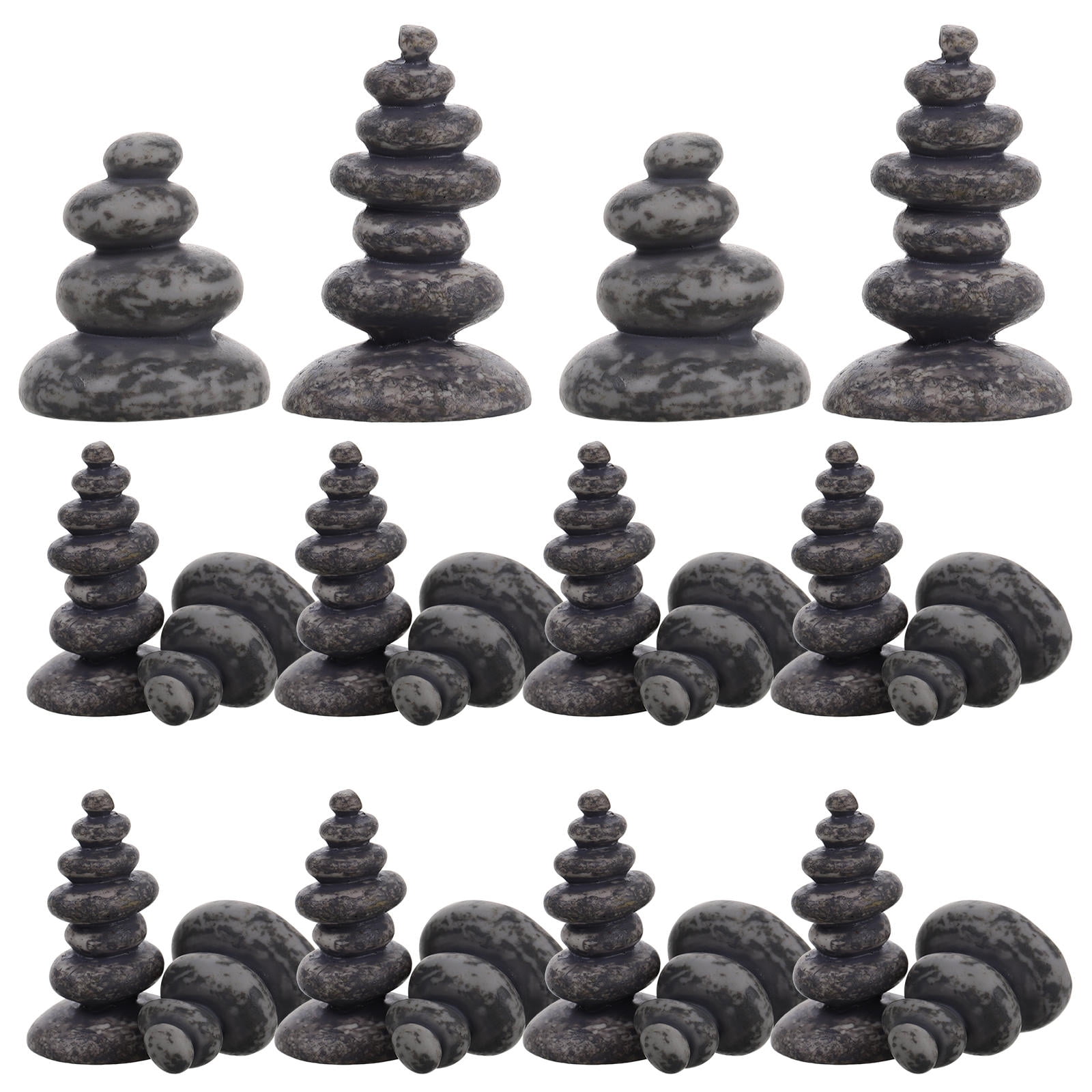 WHAMVOX 20Pcs Zen Stones Light Grey Resin Japanese Garden Decor ...