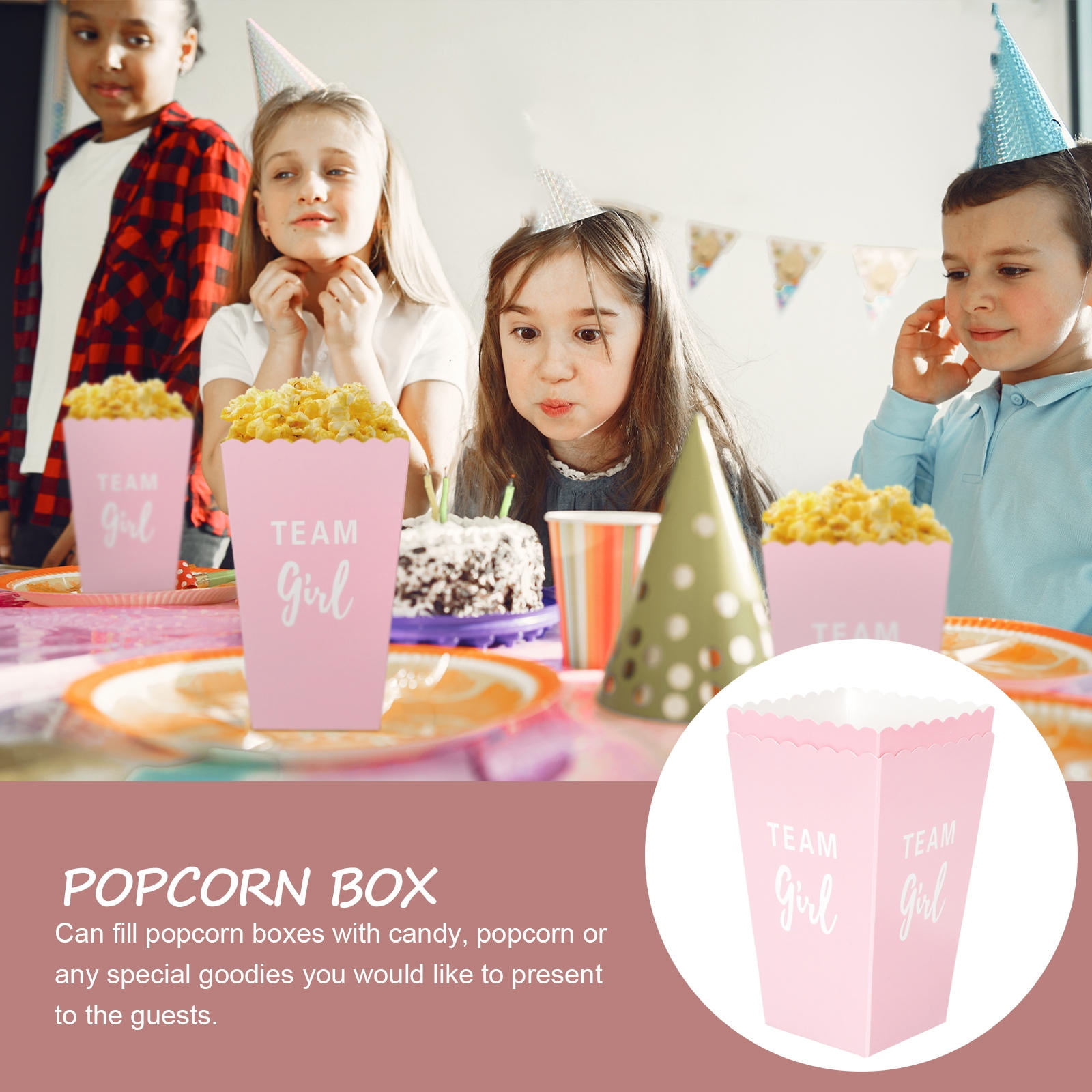 WHAMVOX 20pcs Gender Reveal Paper Popcorn Boxes Popcorn Containers ...