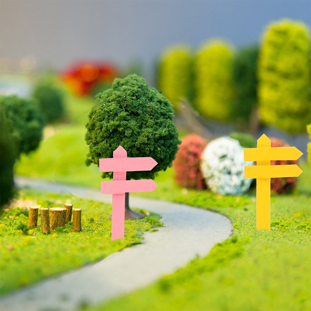 WHAMVOX 20pcs Miniature Wooden Signs And Fences For Fairy Garden And ...