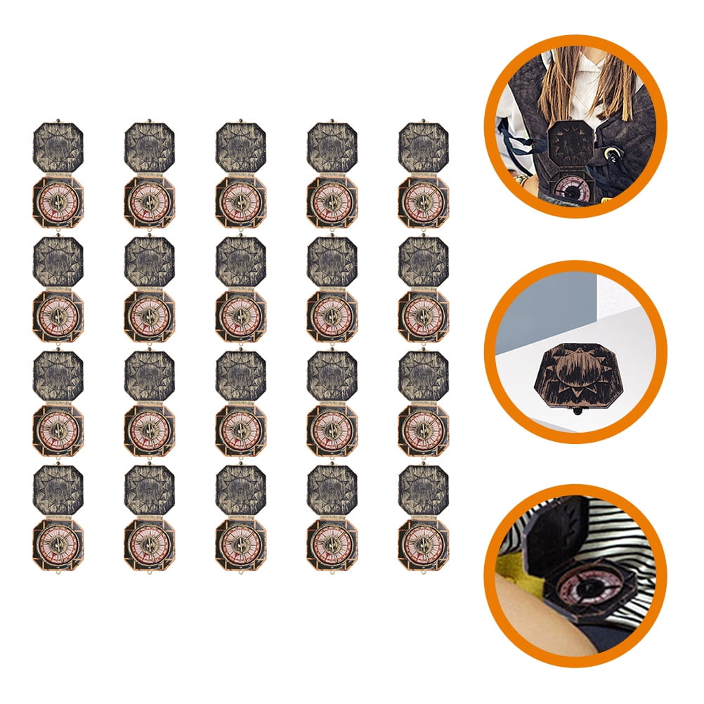 WHAMVOX 20pcs Pirate Cosplay Props Pirate Compass Playing Toys Vintage ...