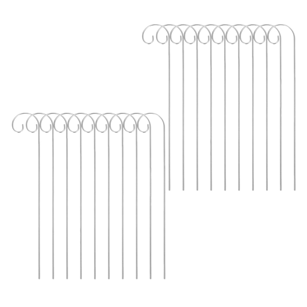 WHAMVOX 20pcs Shepherd Hook Plants Garden Label Stakes Metal Garden ...