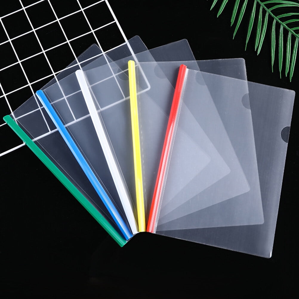 WHAMVOX 20pcs Sliding Bar File Clamps Transparent Plastic File Folders ...