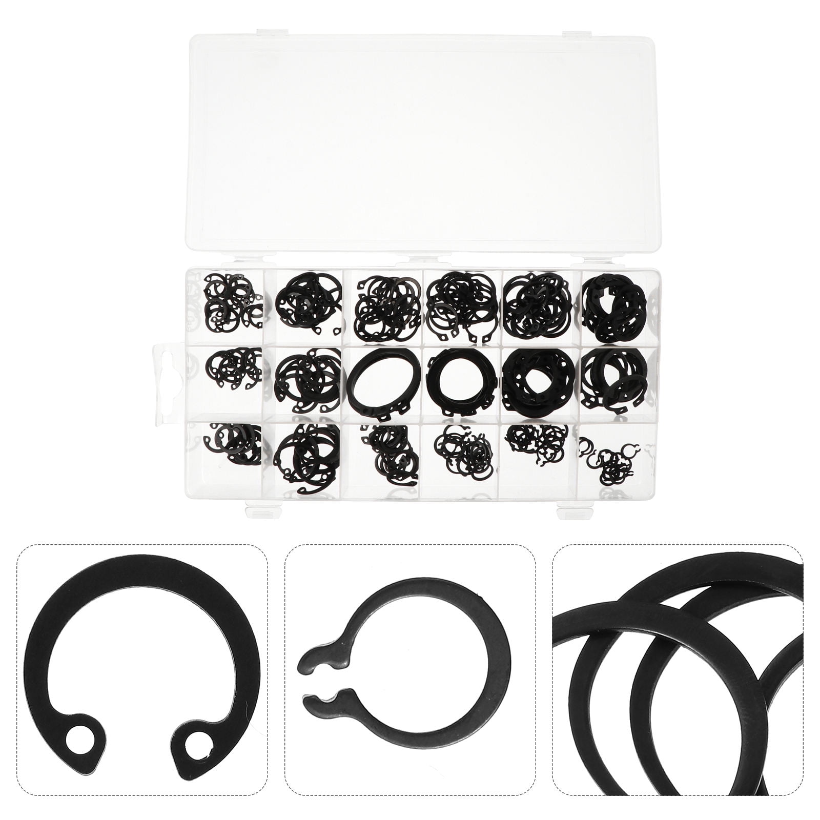 WHAMVOX 225pcs Snap Ring Shop Assortment Steel External Circlip Snap ...