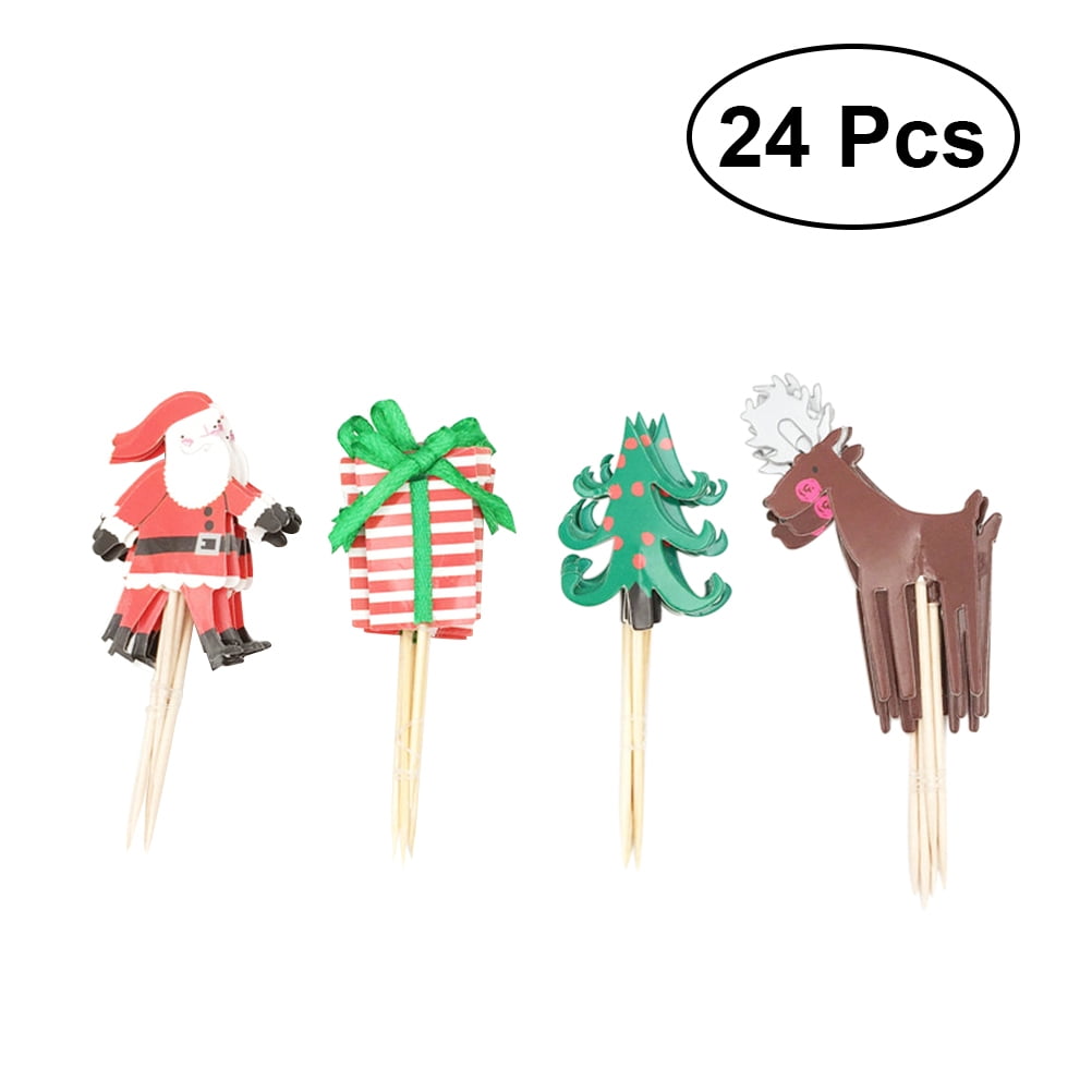 WHAMVOX PCS Cupcake Topper Decorative Santa Claus Cupcake Picks for ...