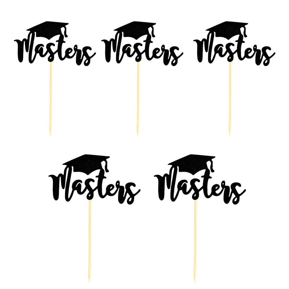 WHAMVOX 24 Pcs Doctoral Hat Graduation Cake Topper Toppers Decorations ...