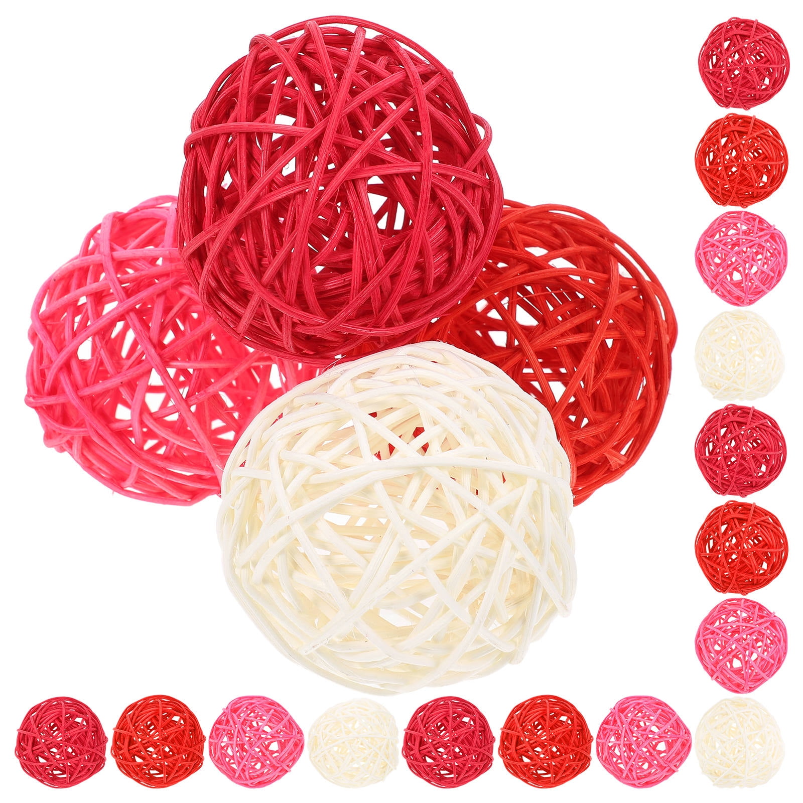 WHAMVOX 24 Pcs Round Shaped Adorn Rattan Hanging Craft Grapevine Balls ...