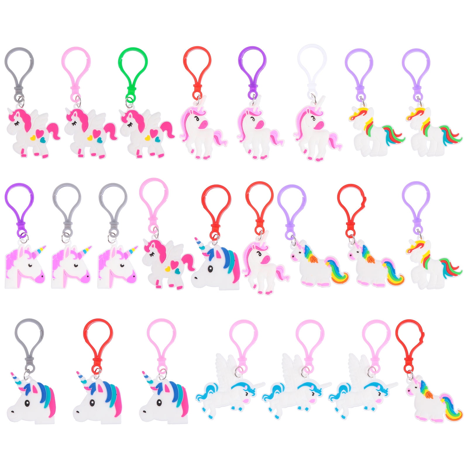 WHAMVOX 24Pcs Unicorn Keychains Cartoon Style Keychain Ornaments For ...