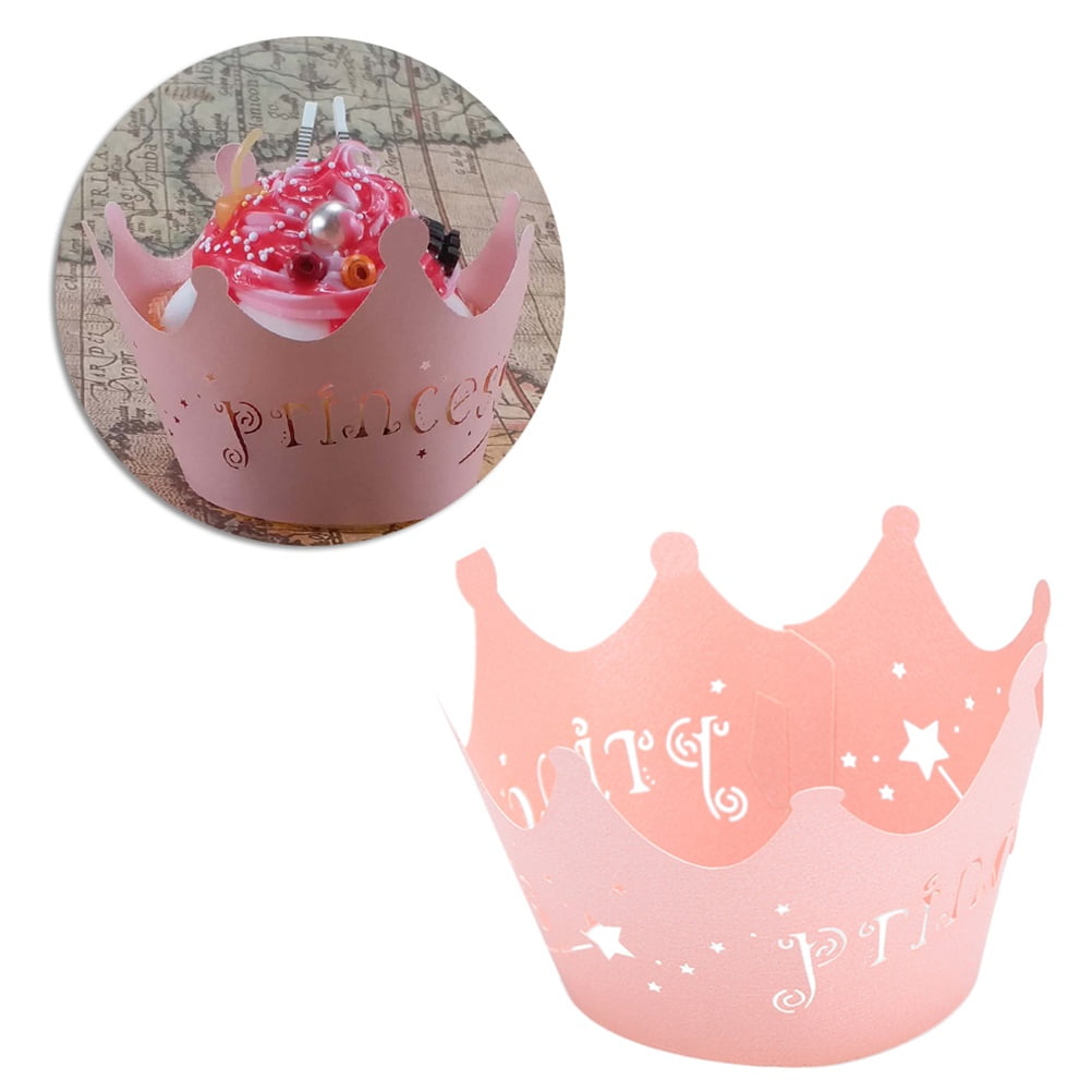 WHAMVOX 24pcs Crown Design Style Paper Vine Lace Cup Cake Wrappers ...