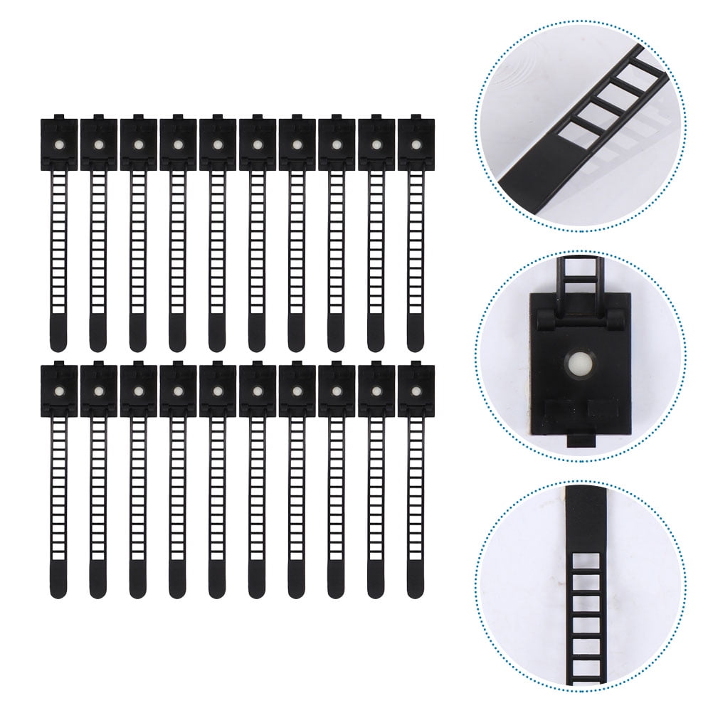 WHAMVOX 25 Pcs Cable Tie Ties Wire Holders for Cords Organizers Black ...