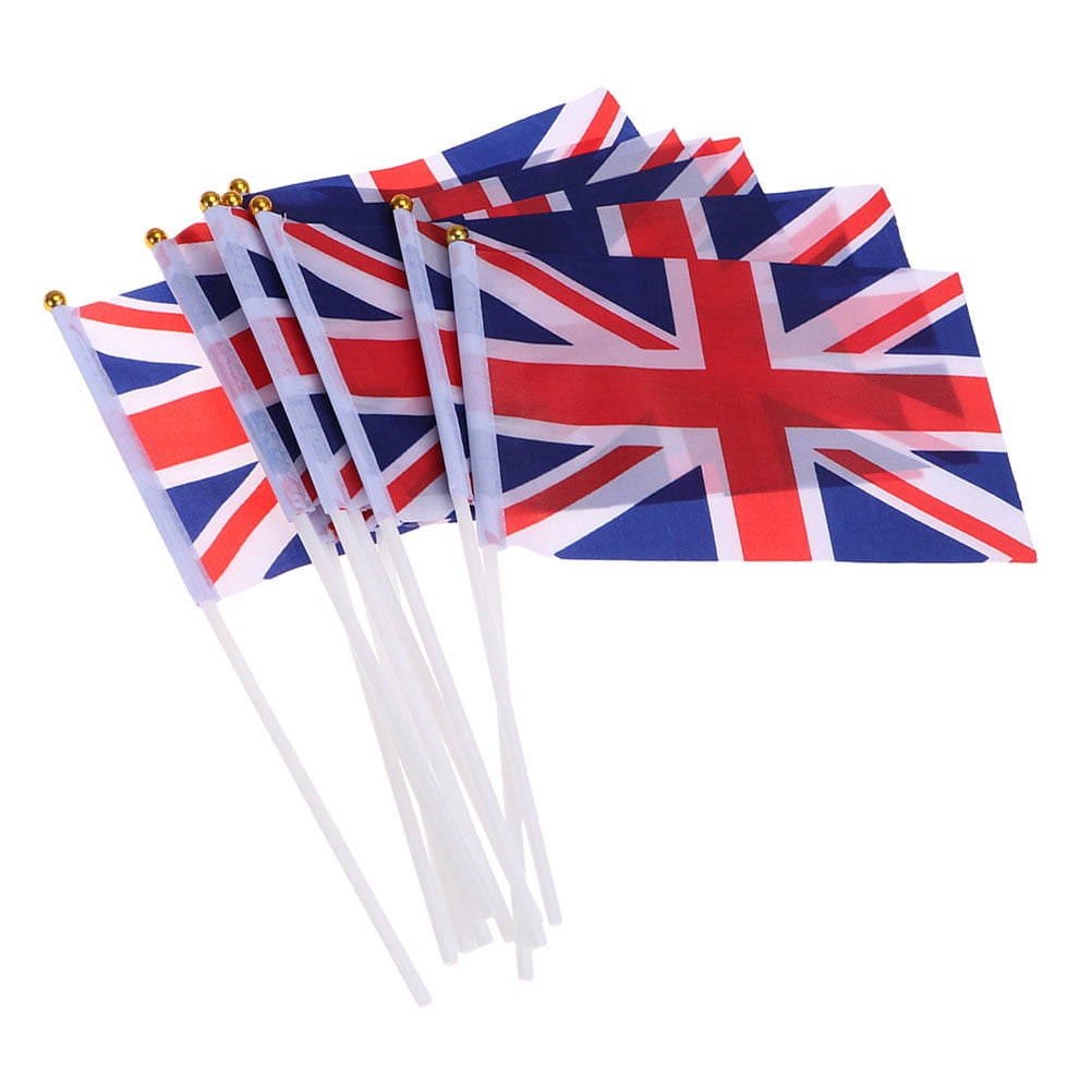 WHAMVOX 25 Sets British Stick Flag Flags of Hand Waving Flag Reusable ...