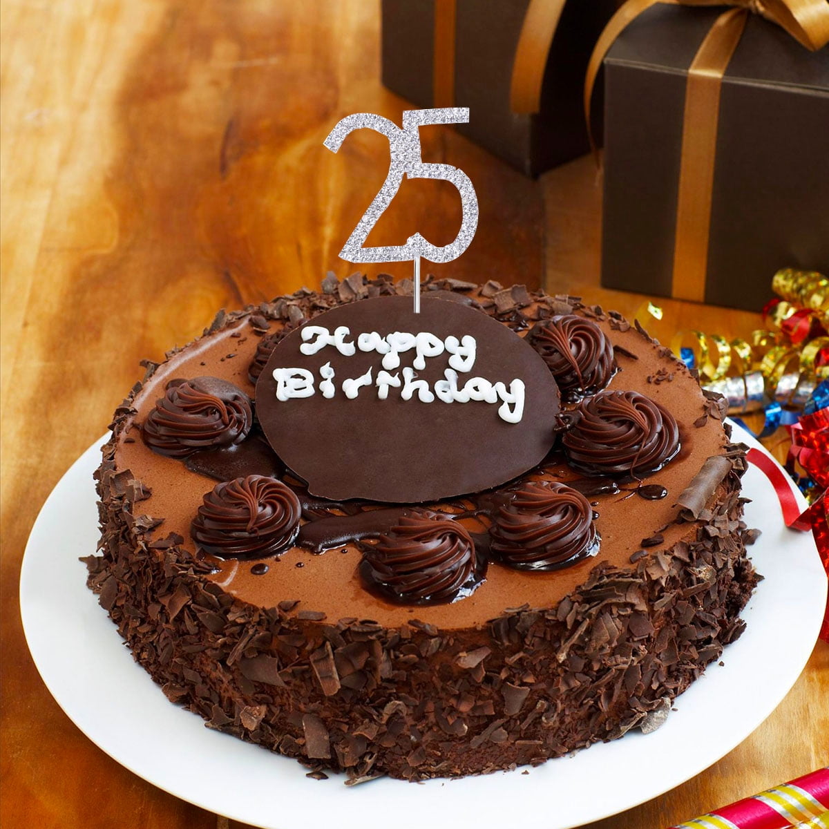 WHAMVOX 25 Topper Birthday Cake Insert Cupcake Toppers - Walmart.com