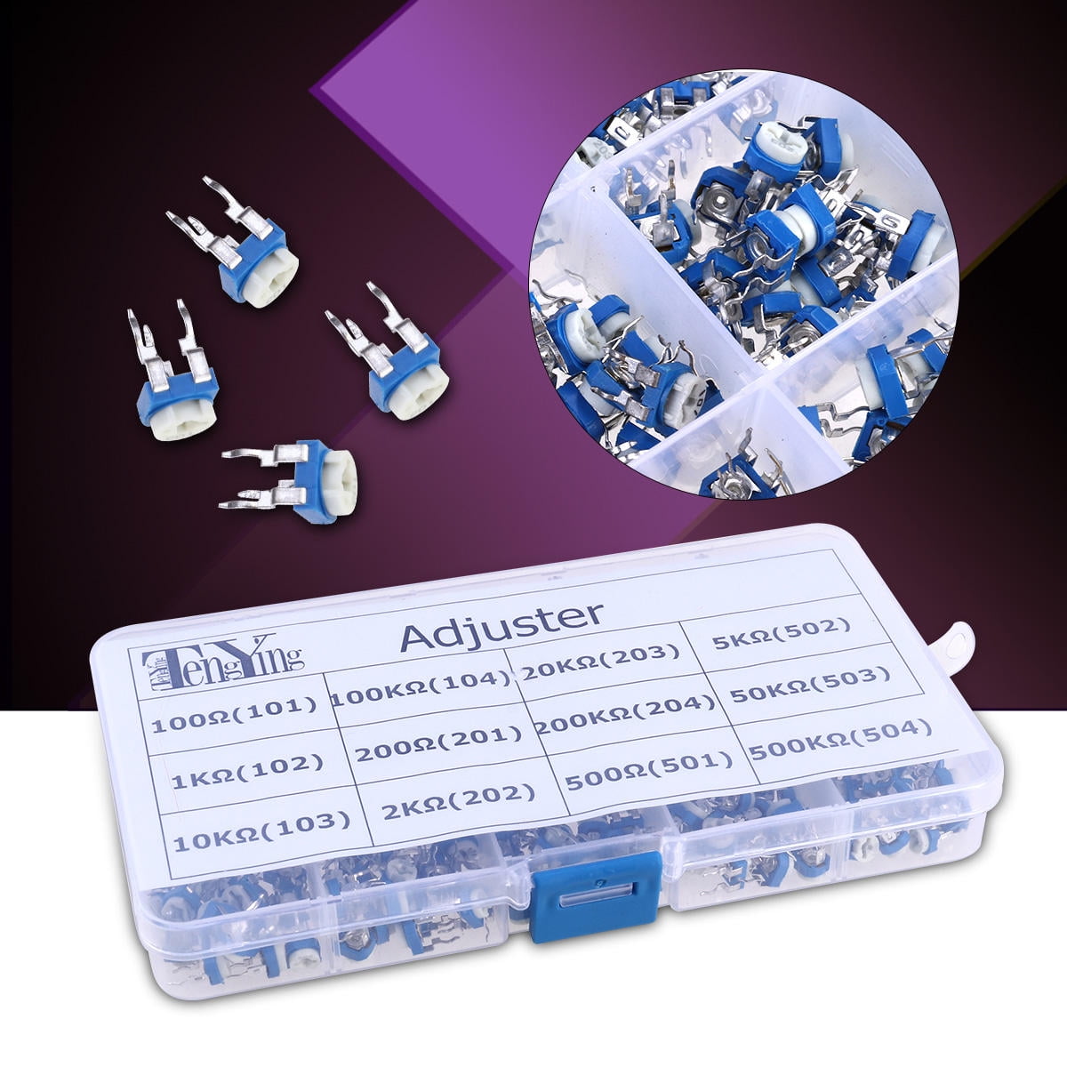 WHAMVOX 280pcs 14 Values Potentiometer Variable Resistor Assorted Kit ...