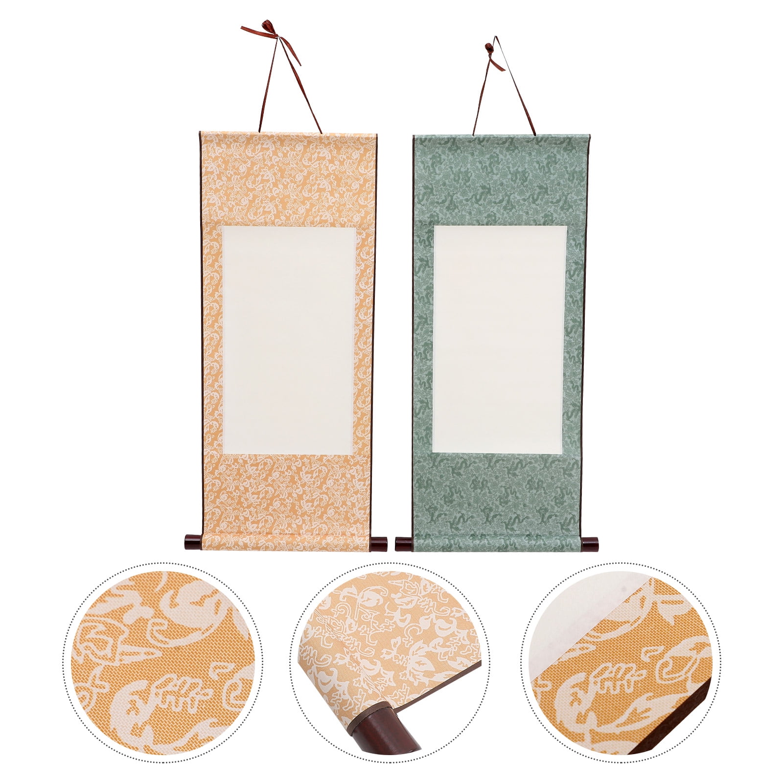 WHAMVOX 2Pcs Blank Scroll Calligraphy Blank Scroll Hanging Scroll Small ...