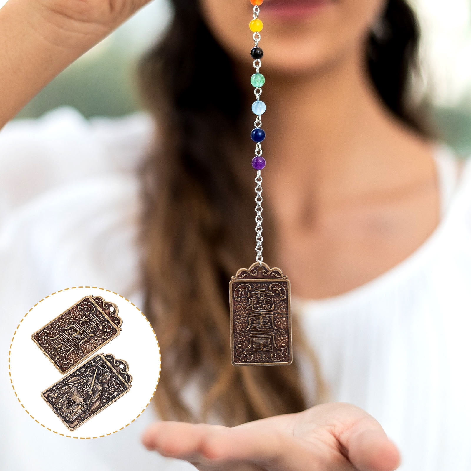 WHAMVOX 2Pcs Chinese Keychain Amulet With Light Brown Color For ...