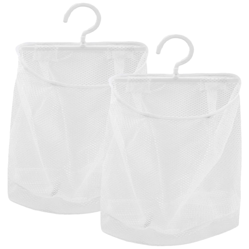 WHAMVOX 2Pcs Hanging Mesh Bag for Kitchen Breathable White Polyester 11 ...