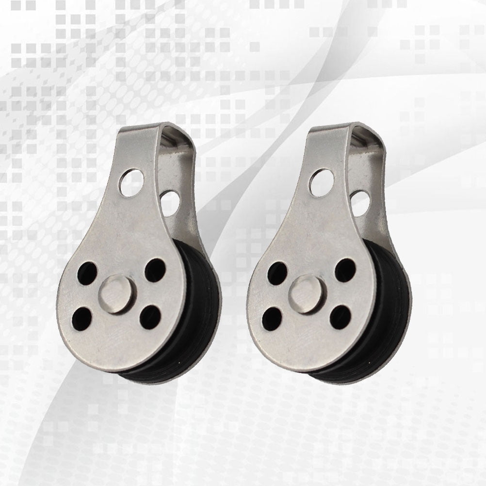 WHAMVOX 2Pcs Nylon Rope Single Pulley Stainless Steel Boat Pulley ...