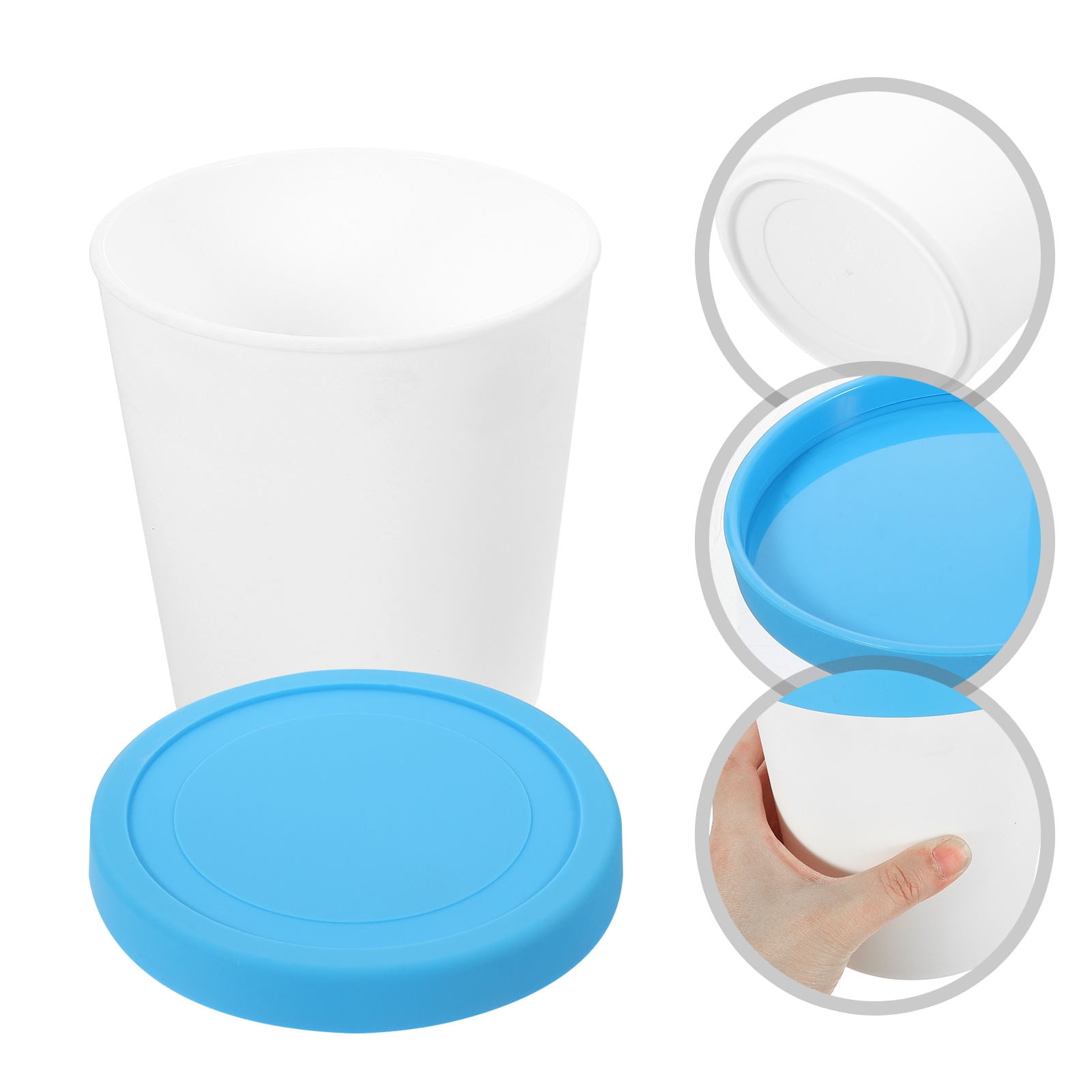 WHAMVOX 2Pcs Reusable Ice Cream Buckets Freezer Food Buckets Homemade ...