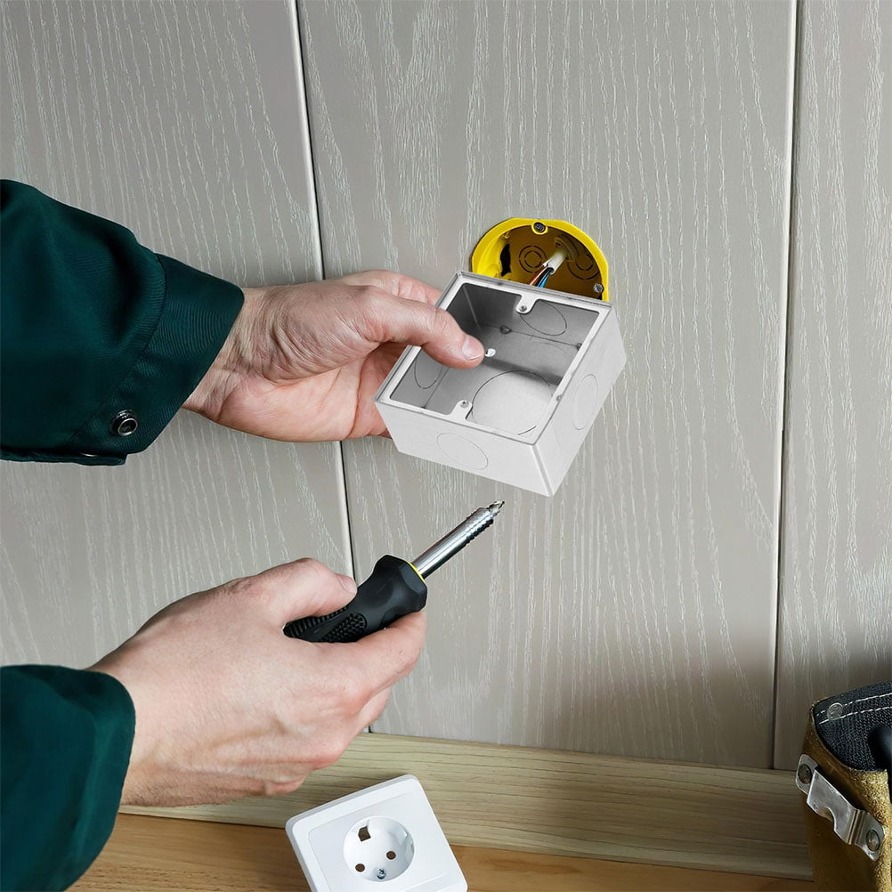 WHAMVOX 2pcs 86 Type Stainless Steel Electrical Outlet Box Wall Surface ...