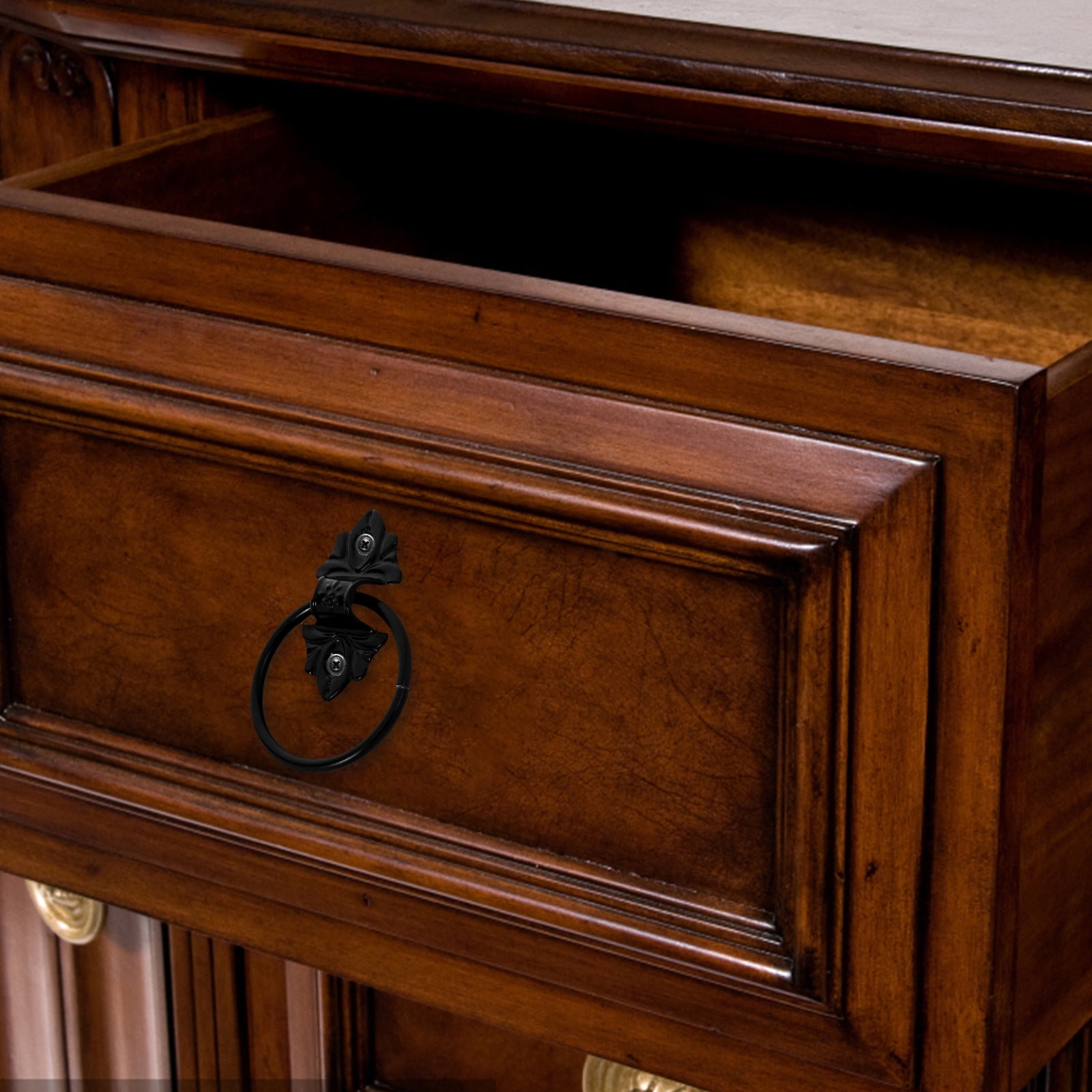 WHAMVOX 2pcs Antique Cabinet Ring Drop Pulls Vintage Pulls Furniture handles for Barn Doors ...