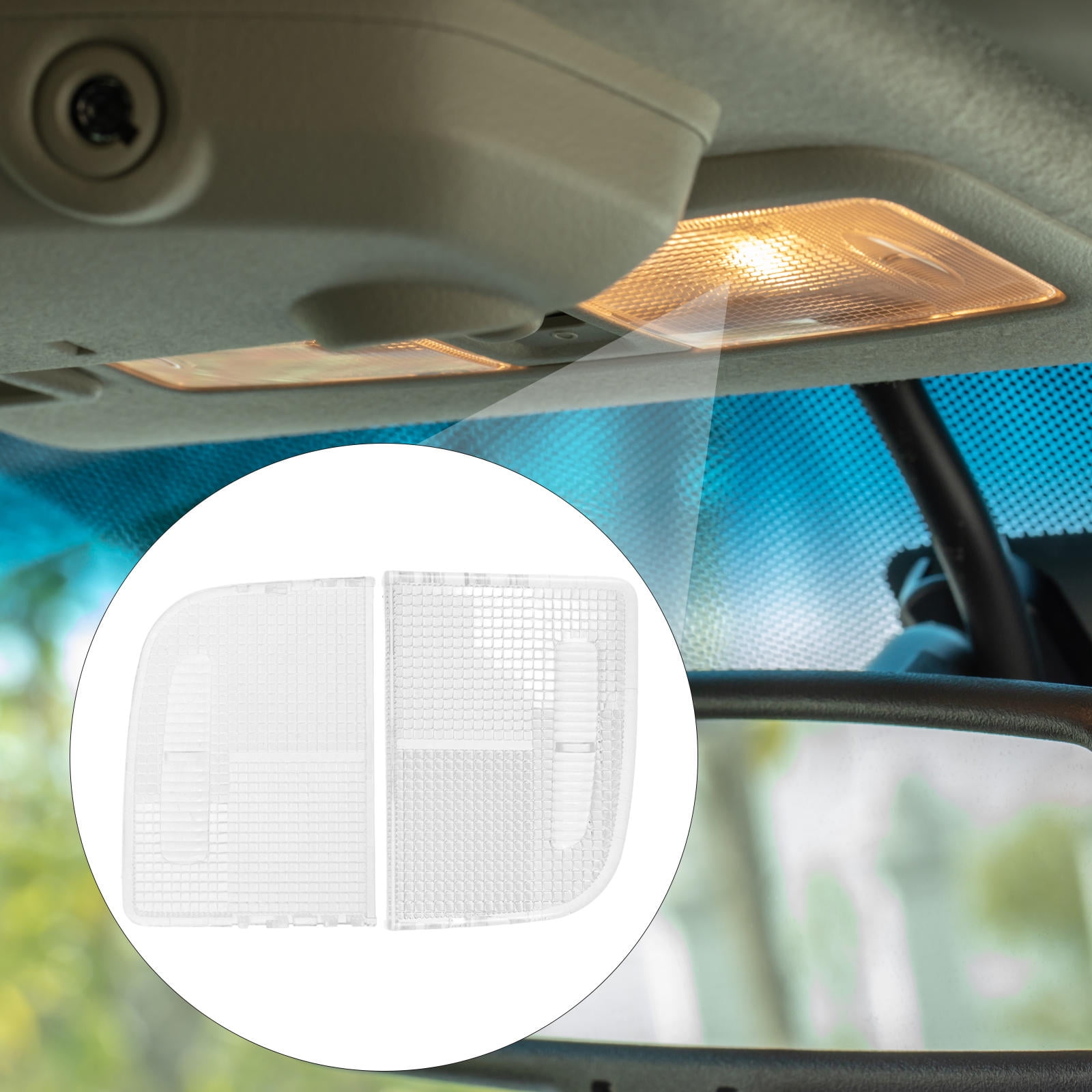WHAMVOX 2pcs Car Interior Light Cover Overhead Console Dome Light Lens ...