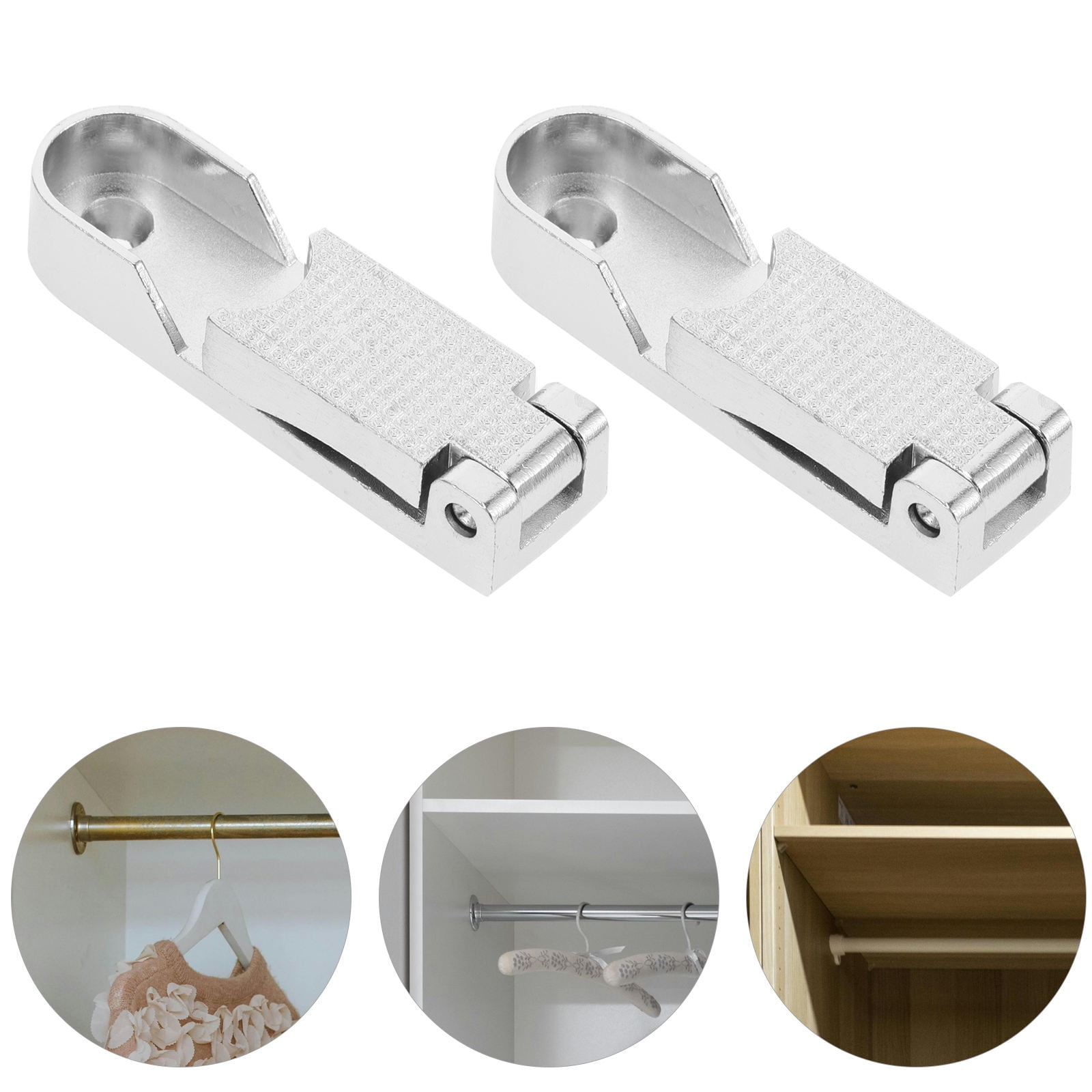 WHAMVOX 2pcs Closet Pole Sockets Opening Flange Rod Bracket Wardrobe ...