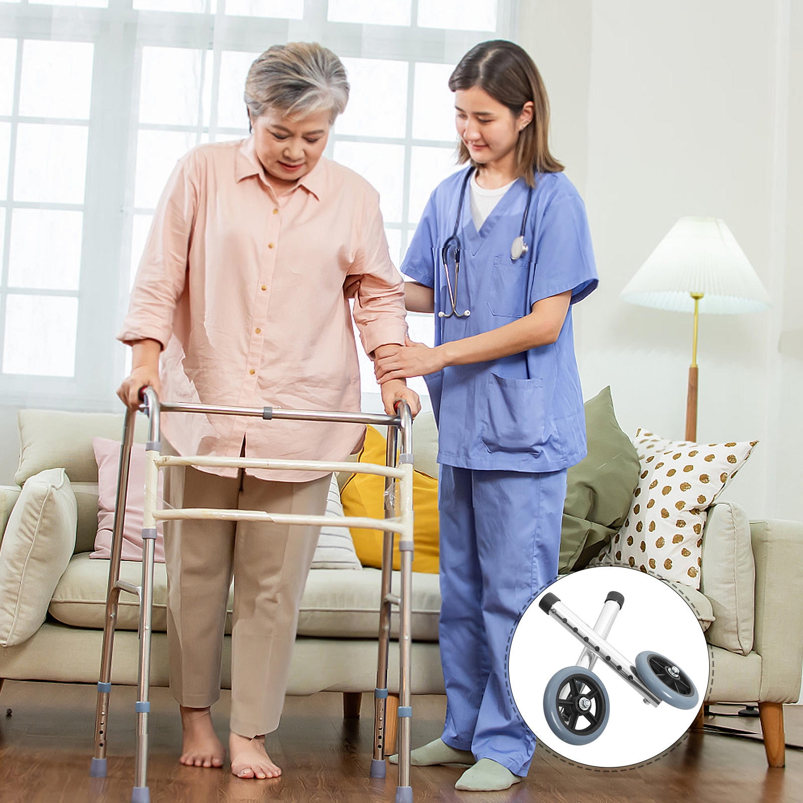 WHAMVOX 2pcs Drive Walker Wheels Replaceable Wheel Alloy Wheel Repair ...