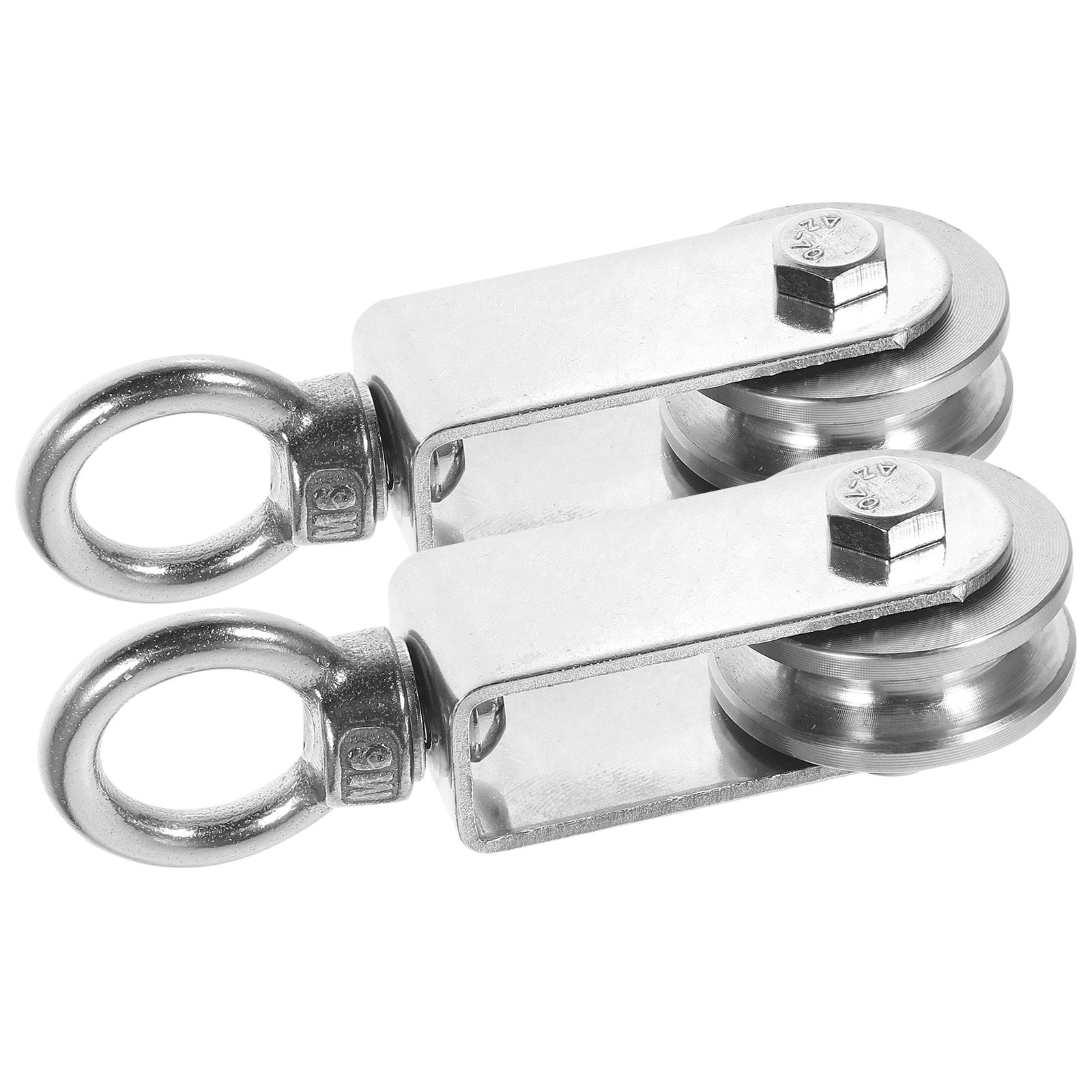 WHAMVOX 2pcs Heavy Duty Pulley Stainless Steel Lifting Pulley Small ...