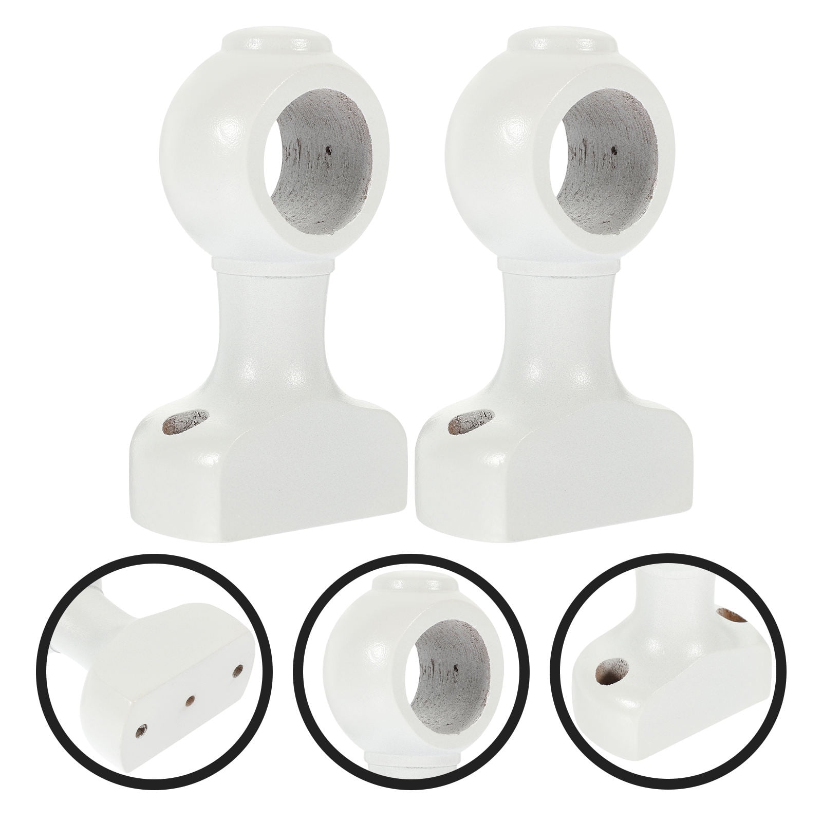 WHAMVOX 2pcs Heavy Duty Wooden Curtain Rod Brackets Wood Curtain Rod ...