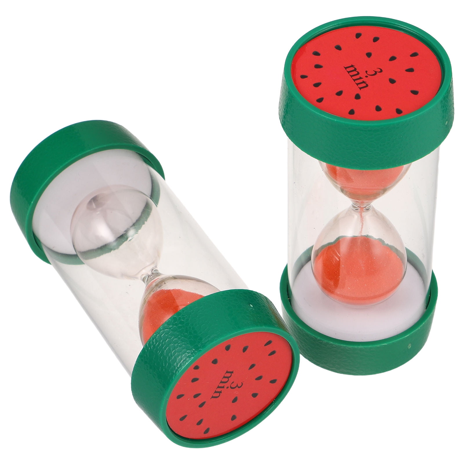 WHAMVOX 2pcs Kids Watermelon Sand Timer 3 Minute Hourglass Decoration ...