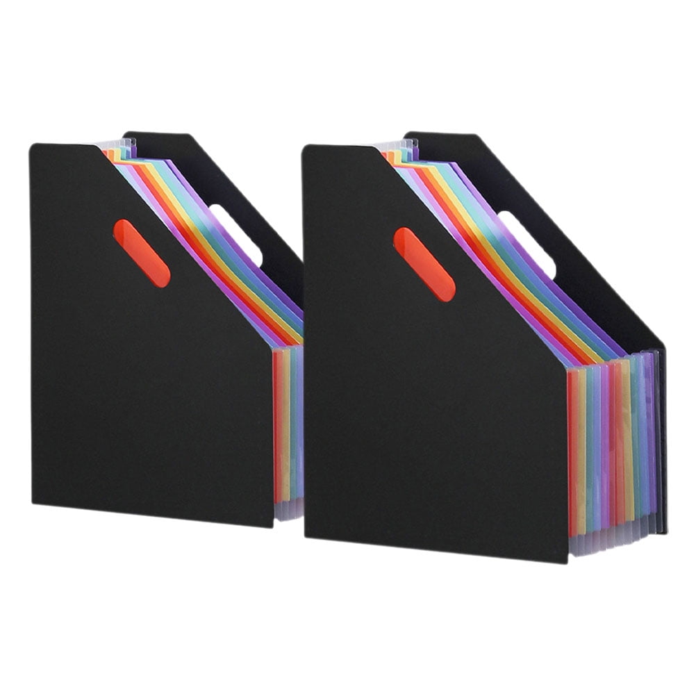 WHAMVOX 2pcs Plastic Accordion Folder Accordion File Organizer Colorful ...