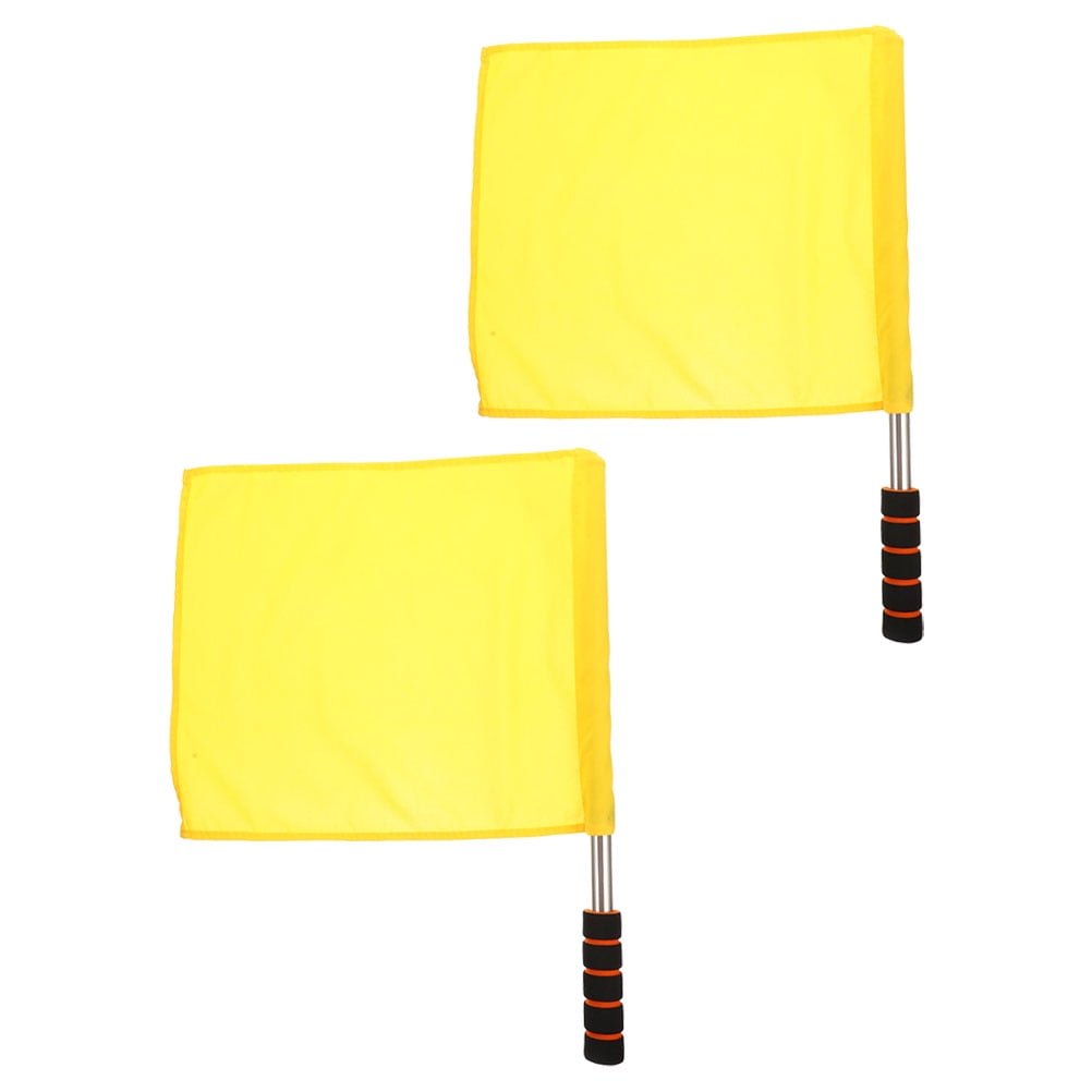 WHAMVOX 2pcs Referee Hand Flags Portable and Foldable for Traffic Racing Signal Referee Field ...